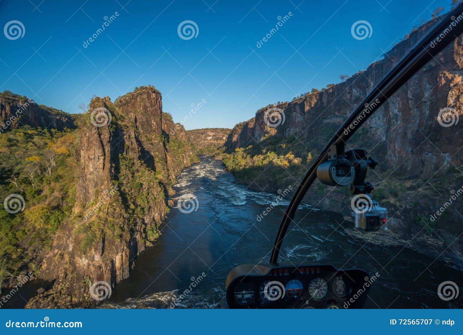 Aerial View from Helicopter of Sunlit Gorge Stock Image - Image of ...