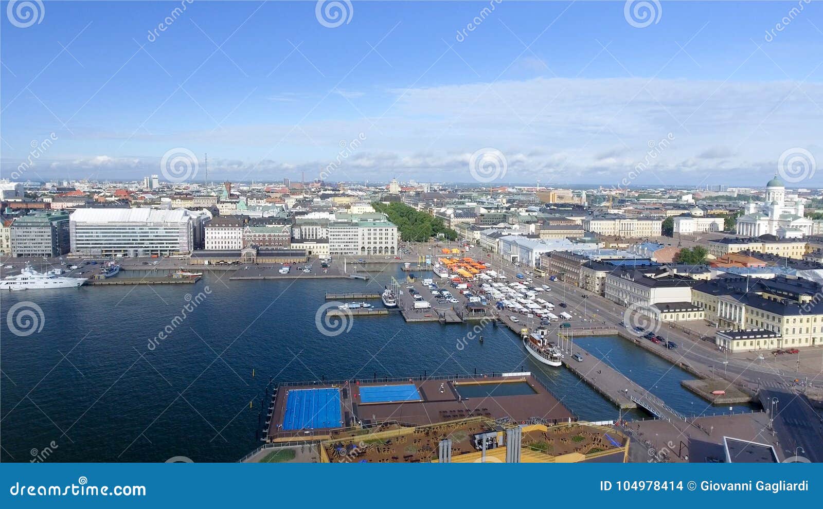 Aerial View of Helsinki Skyline Stock Photo - Image of cityscape, view ...