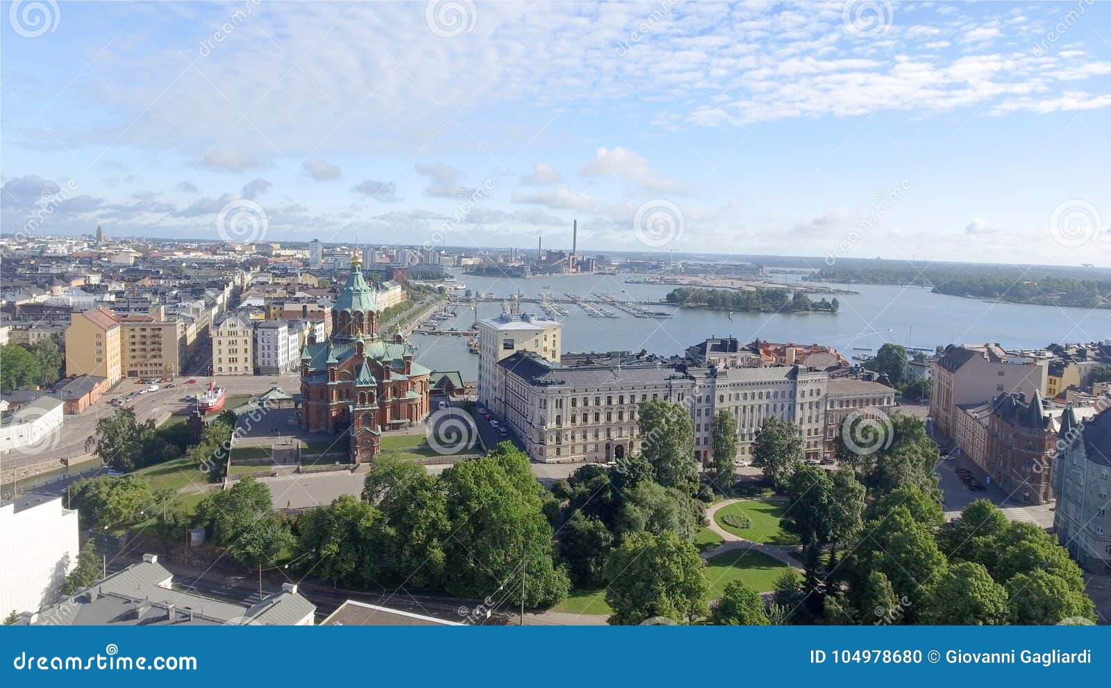 Aerial View of Helsinki Skyline Stock Photo - Image of overview ...