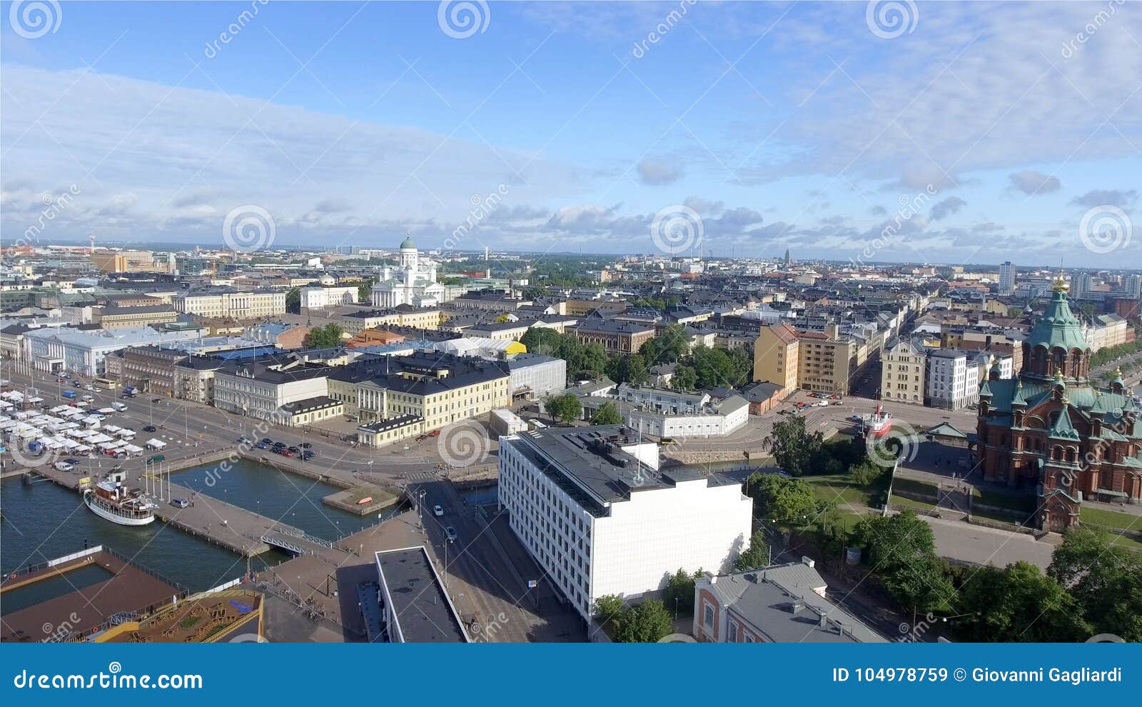 Aerial View of Helsinki Skyline Stock Image - Image of scandinavia ...