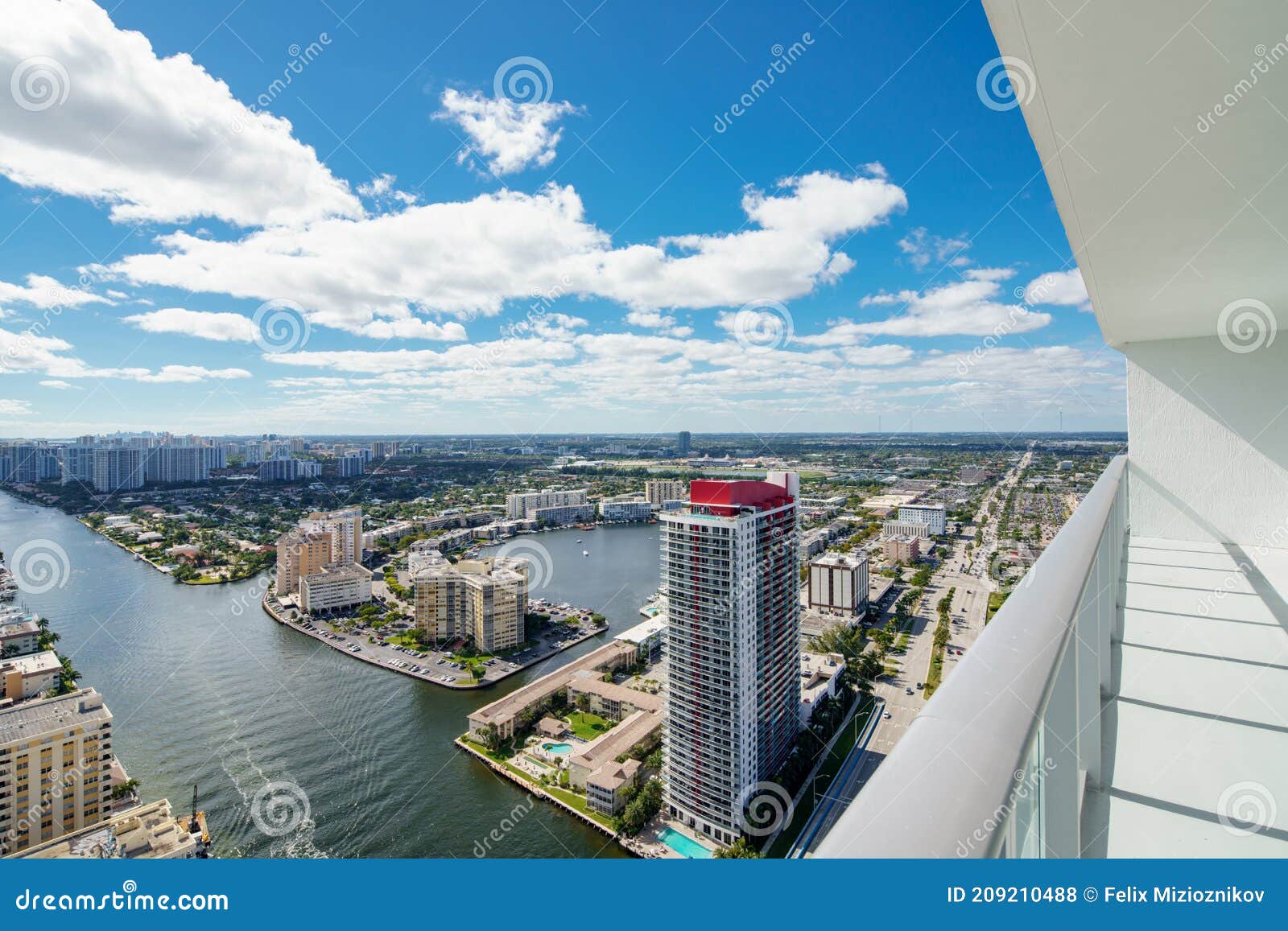 Aerial View from a Highrise Tower Balcony Stock Photo - Image of ...