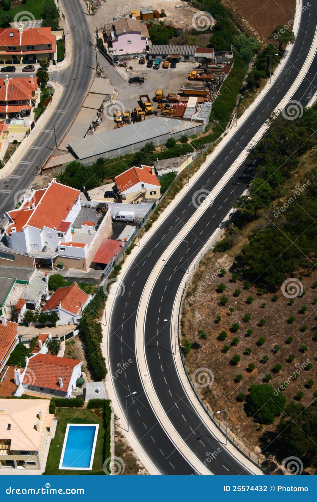 Aerial View of an Highway Bend Stock Photo - Image of view, carcavelos ...