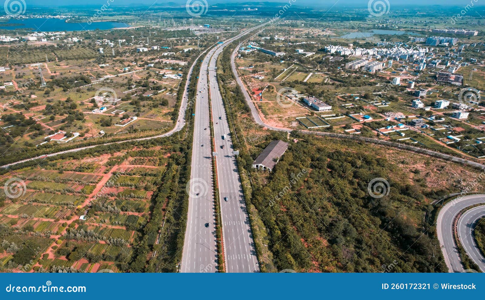 Aerial View of the Highway in the City Stock Image - Image of summer ...