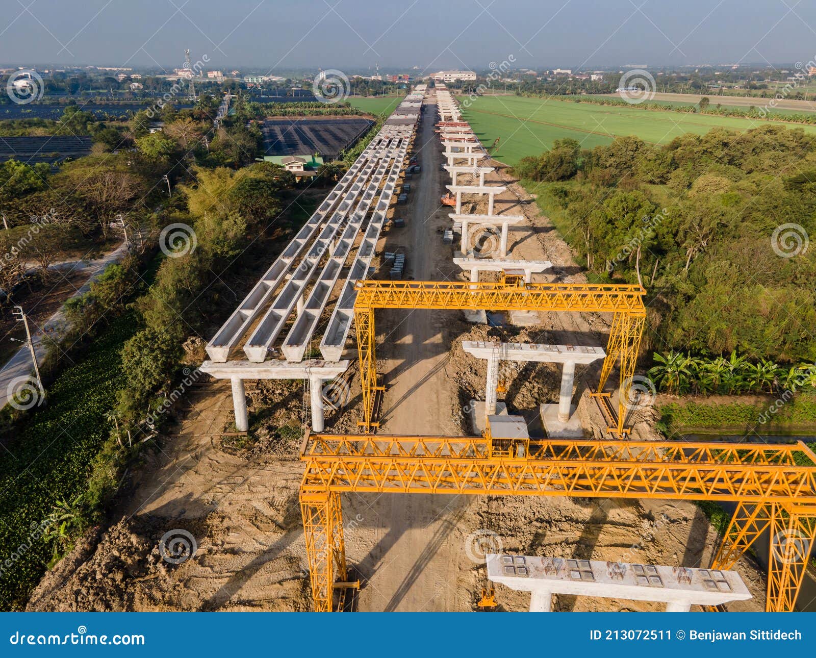 Aerial View of Highway Construction Site Stock Image - Image of aerial ...