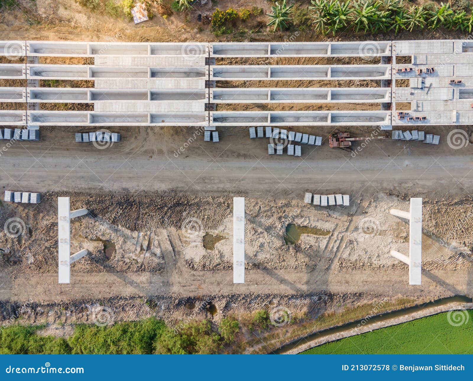Aerial View of Highway Construction Site Stock Photo - Image of ...