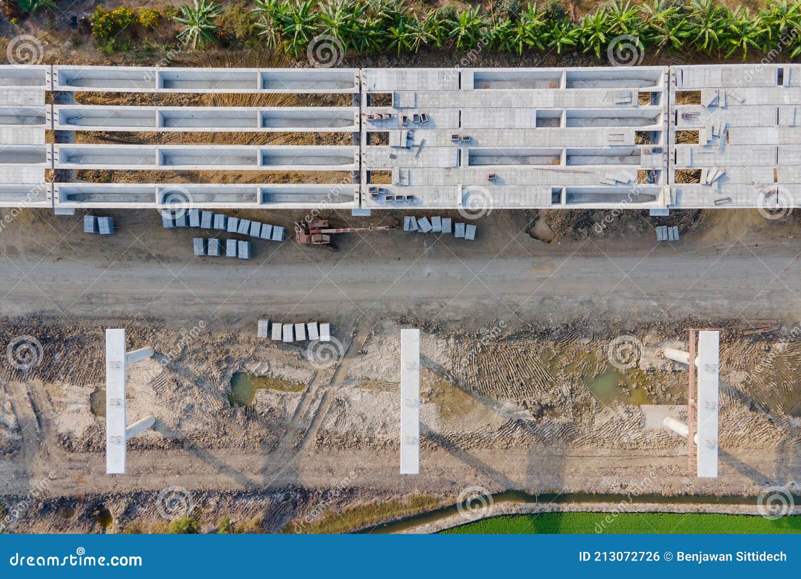 Aerial View of Highway Construction Site Stock Photo - Image of ...