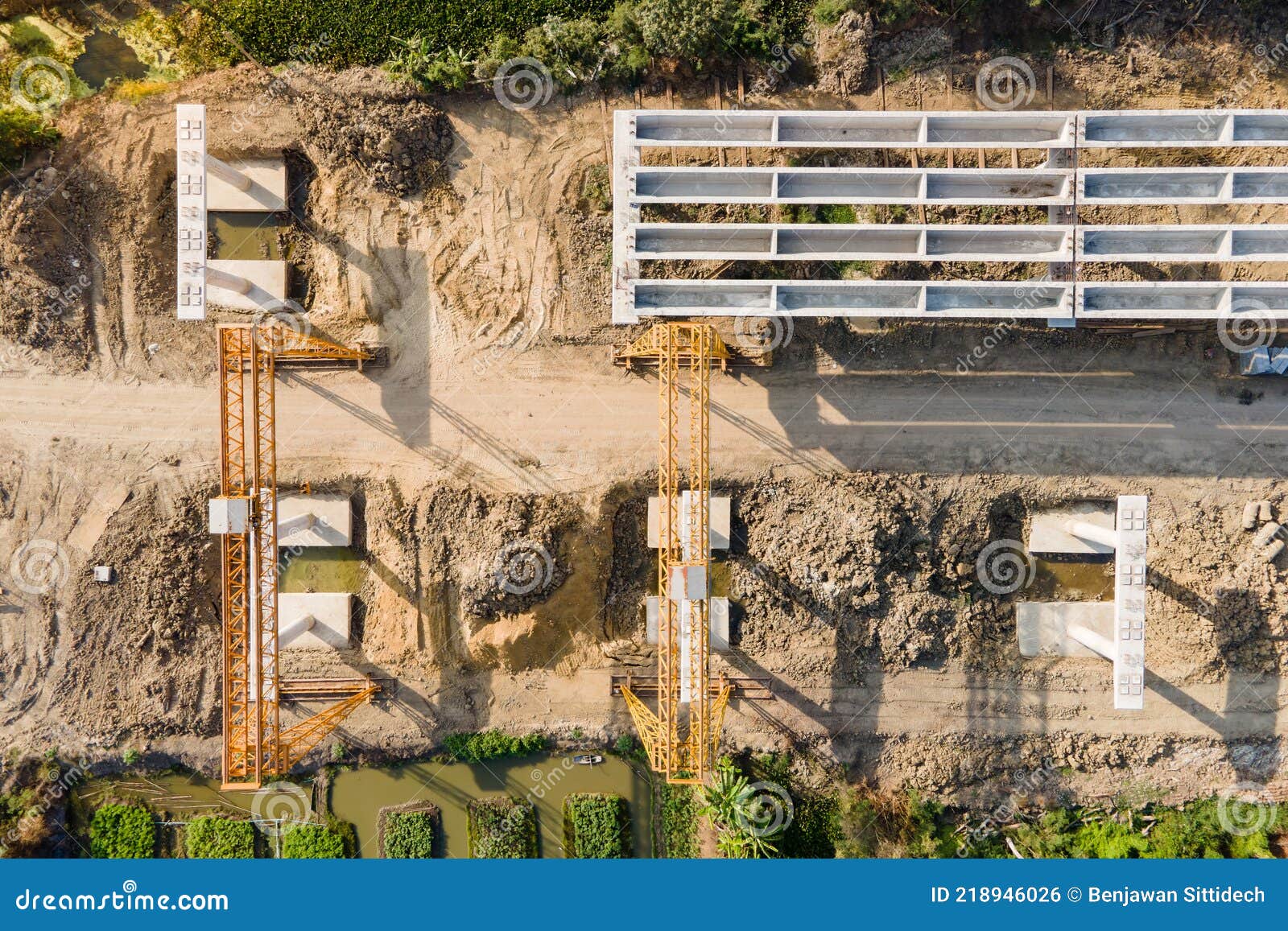 Aerial View of Highway Construction Site Stock Photo - Image of ...