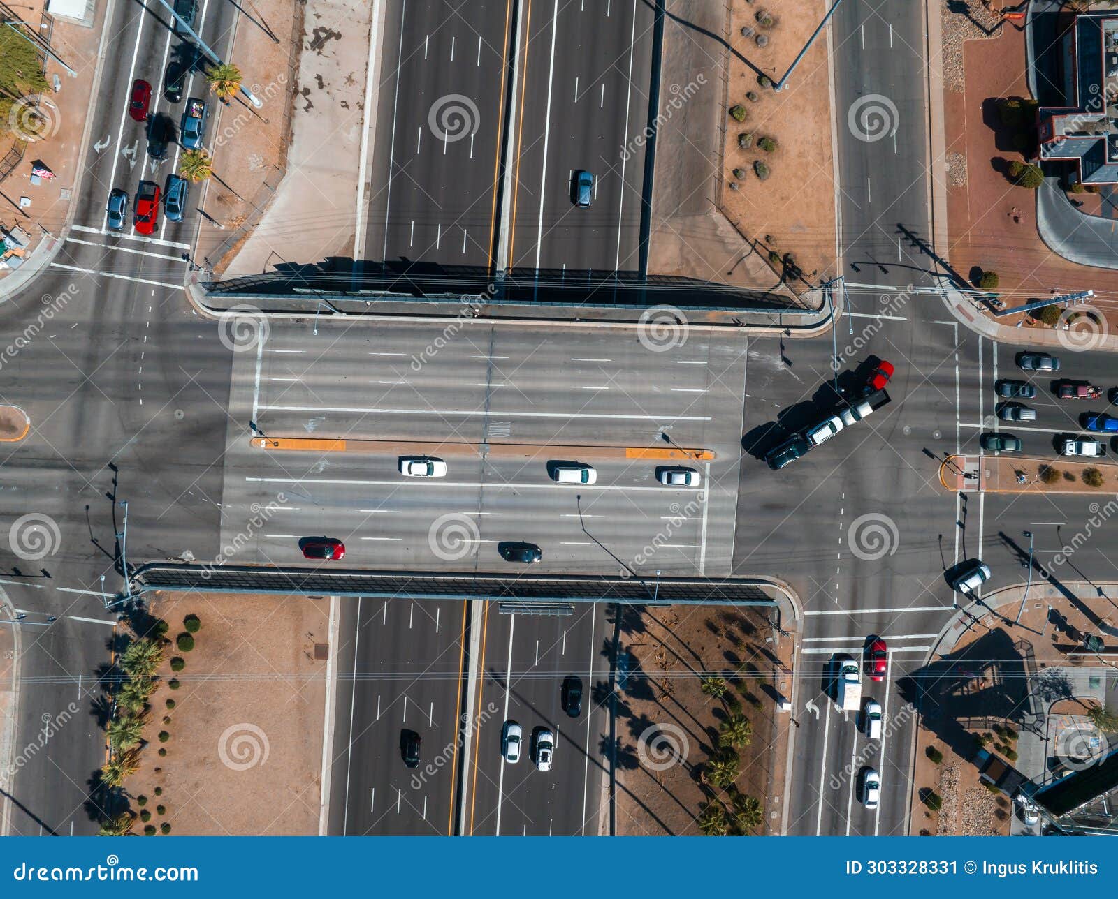 Aerial View of the Highway and Crossroads Intersections in Phoenix, USA ...