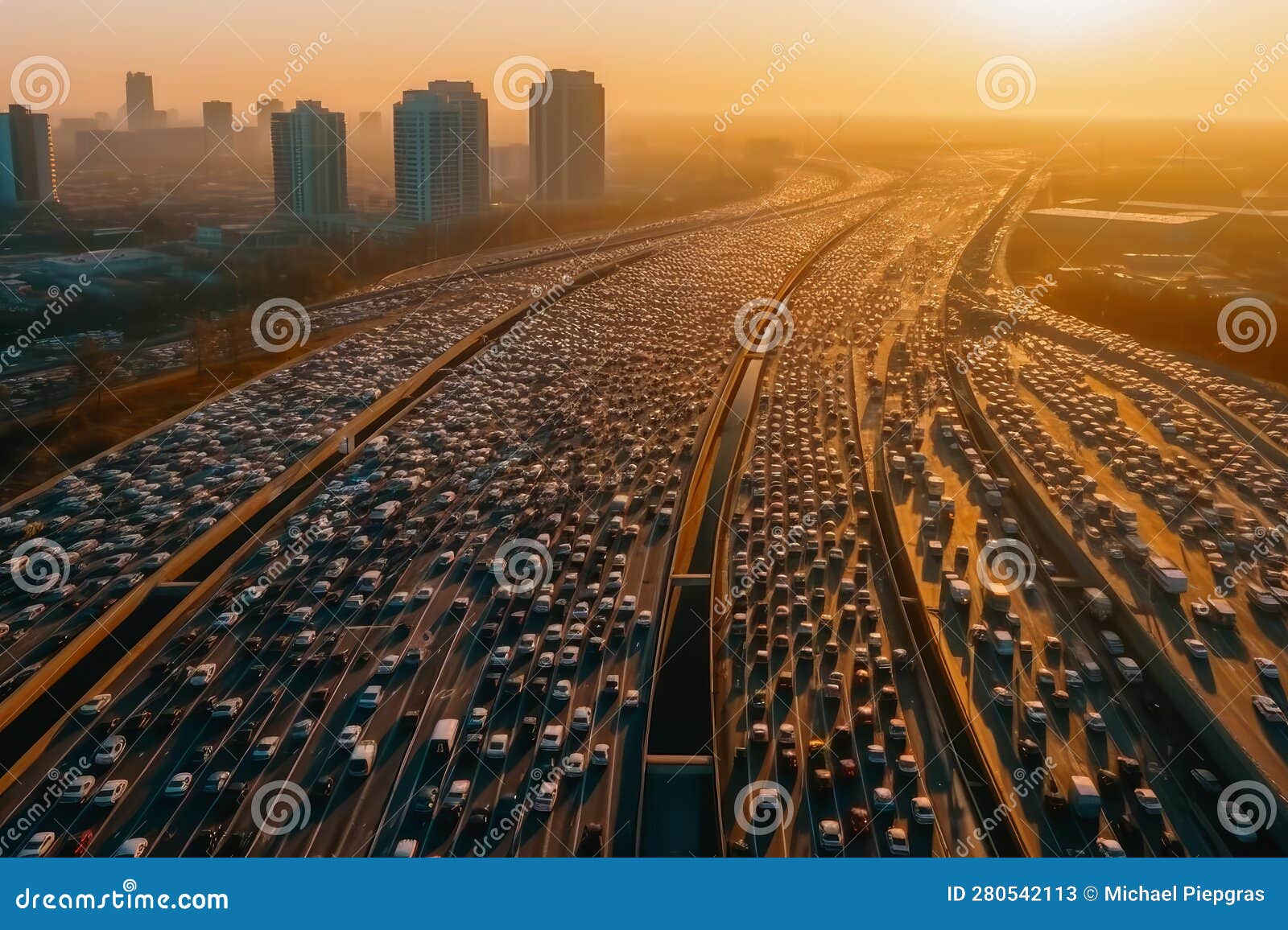 Aerial View of a Highway with a Huge Traffic Jam Created with ... Aerial View of a Highway with a Huge Traffic Jam Created with ...