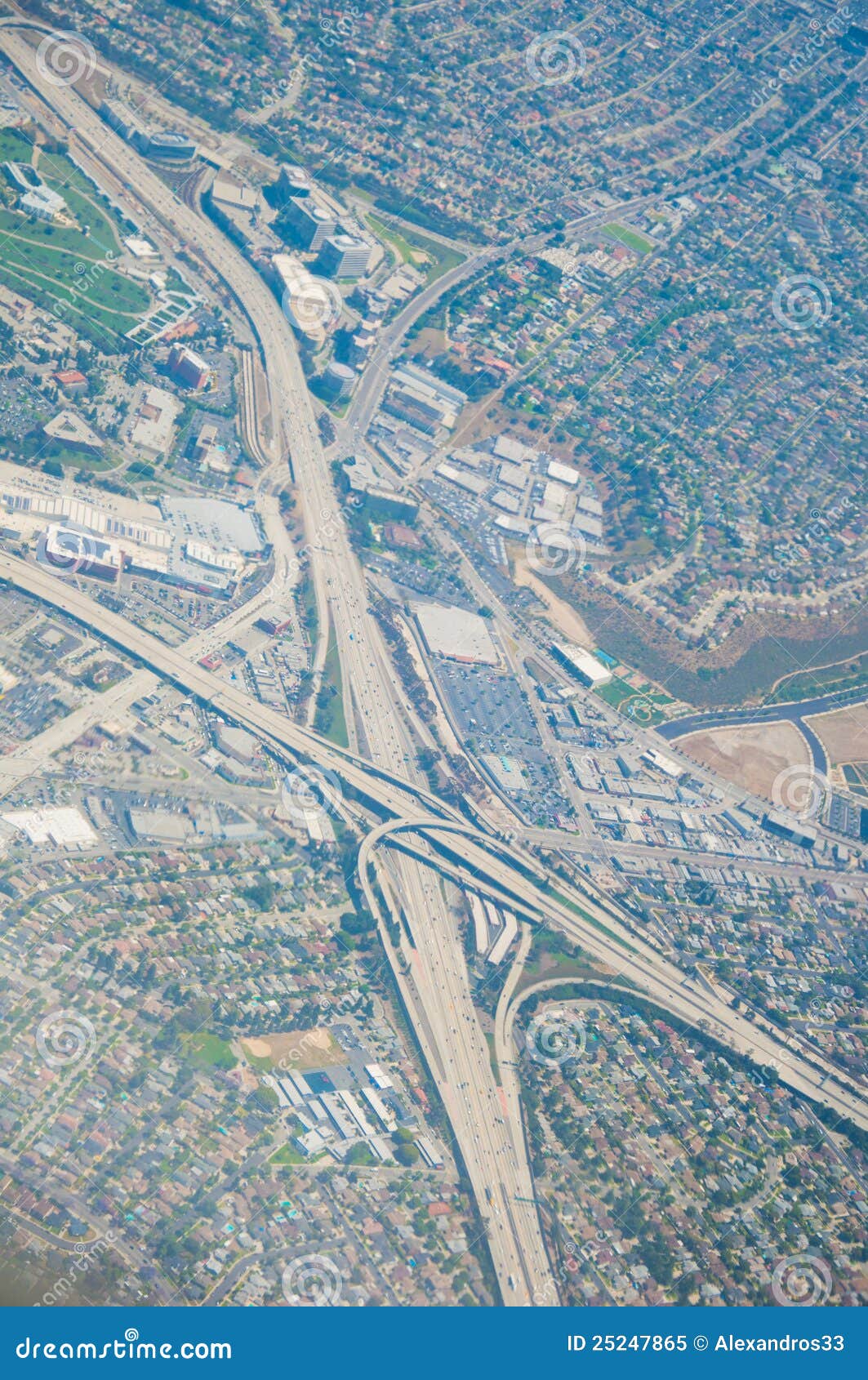 Aerial View of Highway Interchange Los Angeles Stock Image - Image of ...