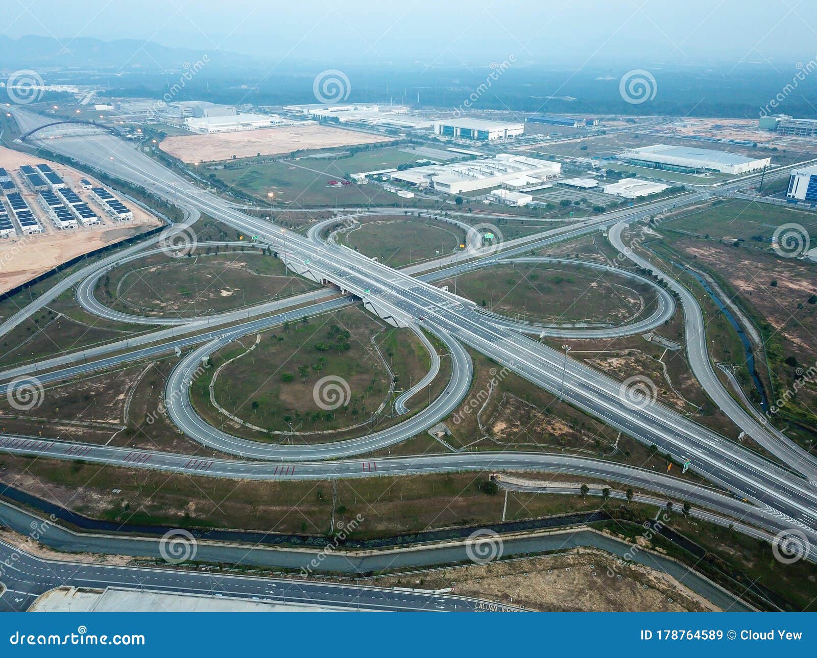 Aerial View of Highway Intersection Stock Image - Image of expressway ...