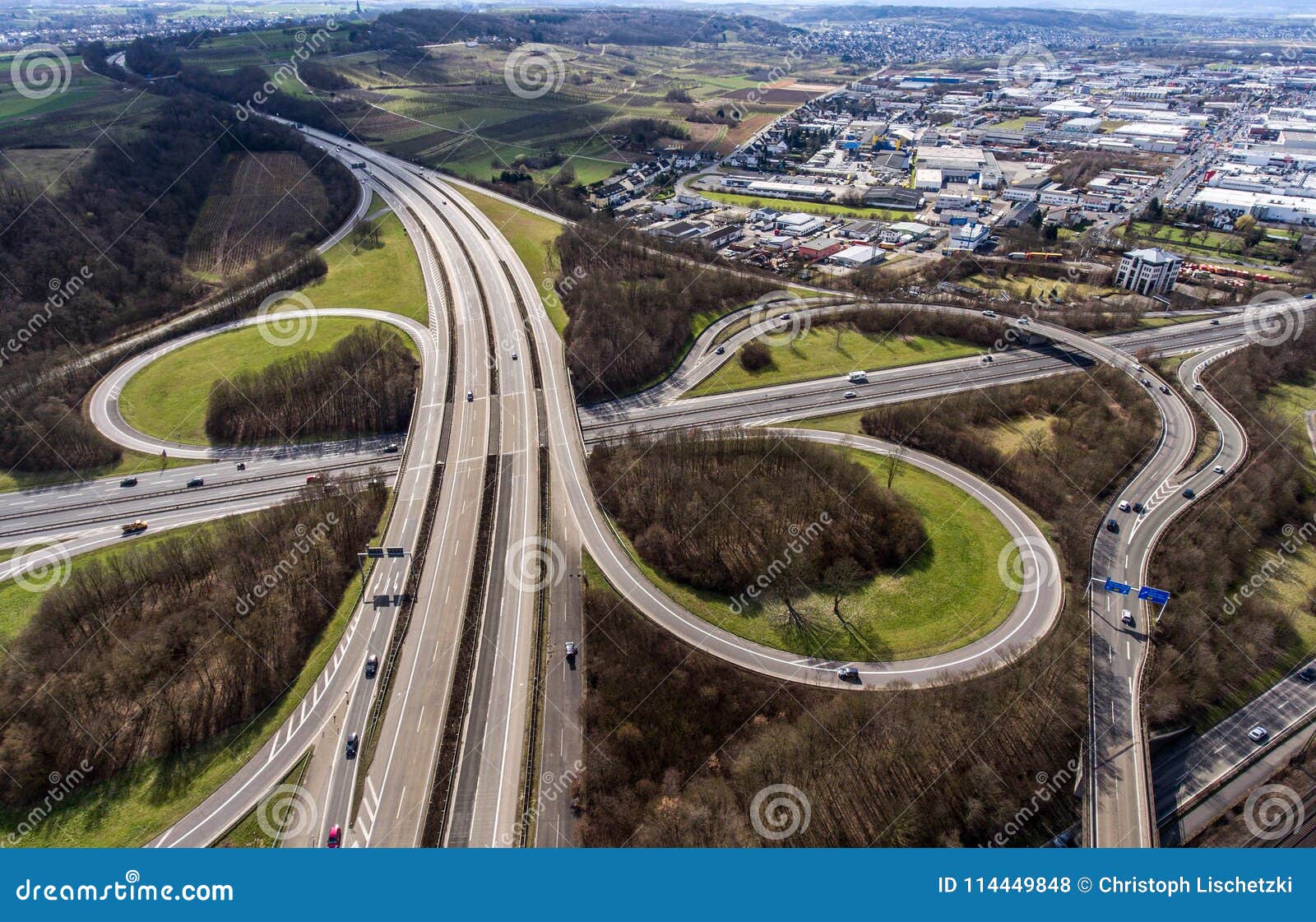 Aerial View of a Highway Intersection with a Clover-leaf Interchange ... Aerial View of a Highway Intersection with a Clover-leaf Interchange ...