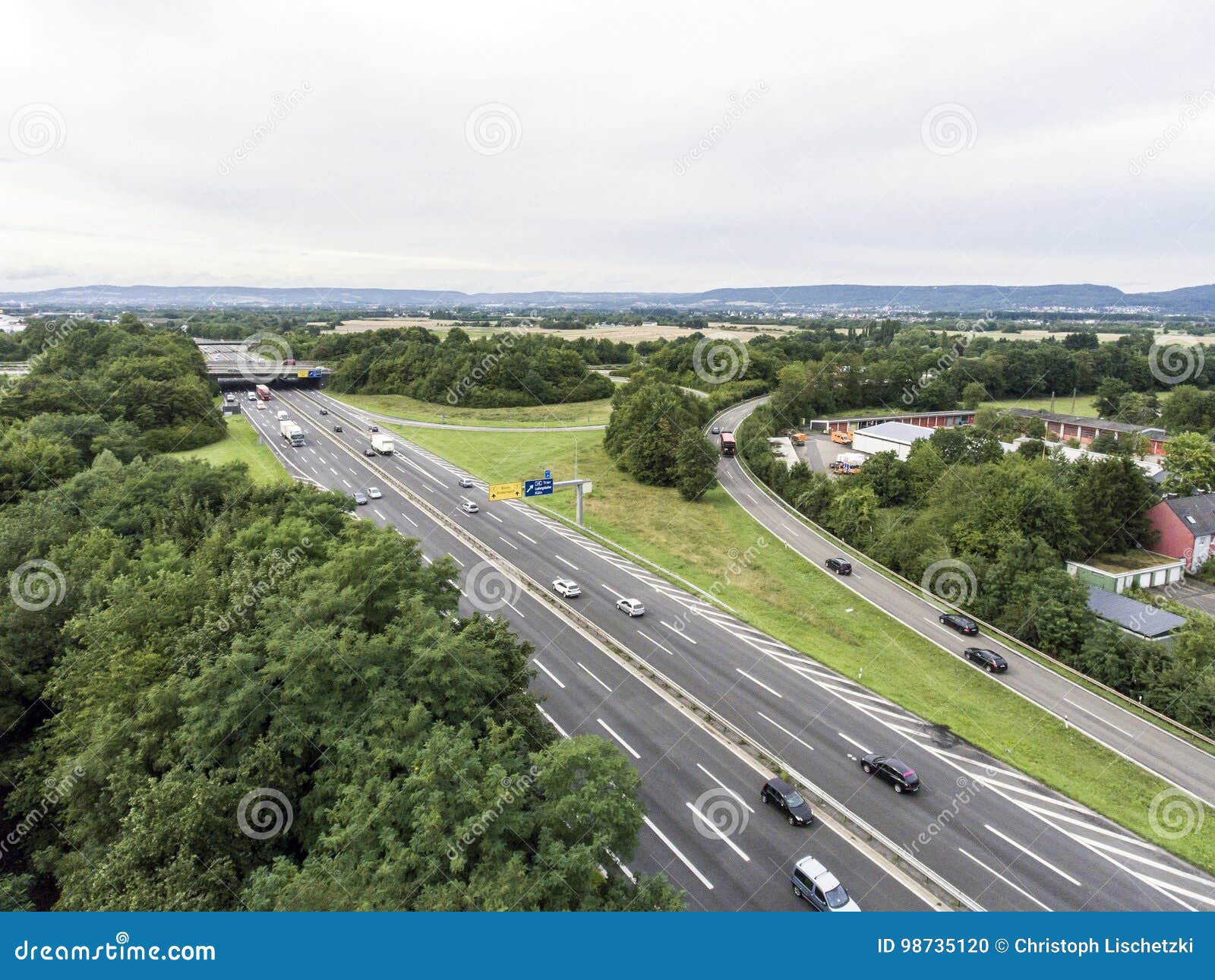 Aerial View of a Highway Intersection with a Clover-leaf Interchange ...
