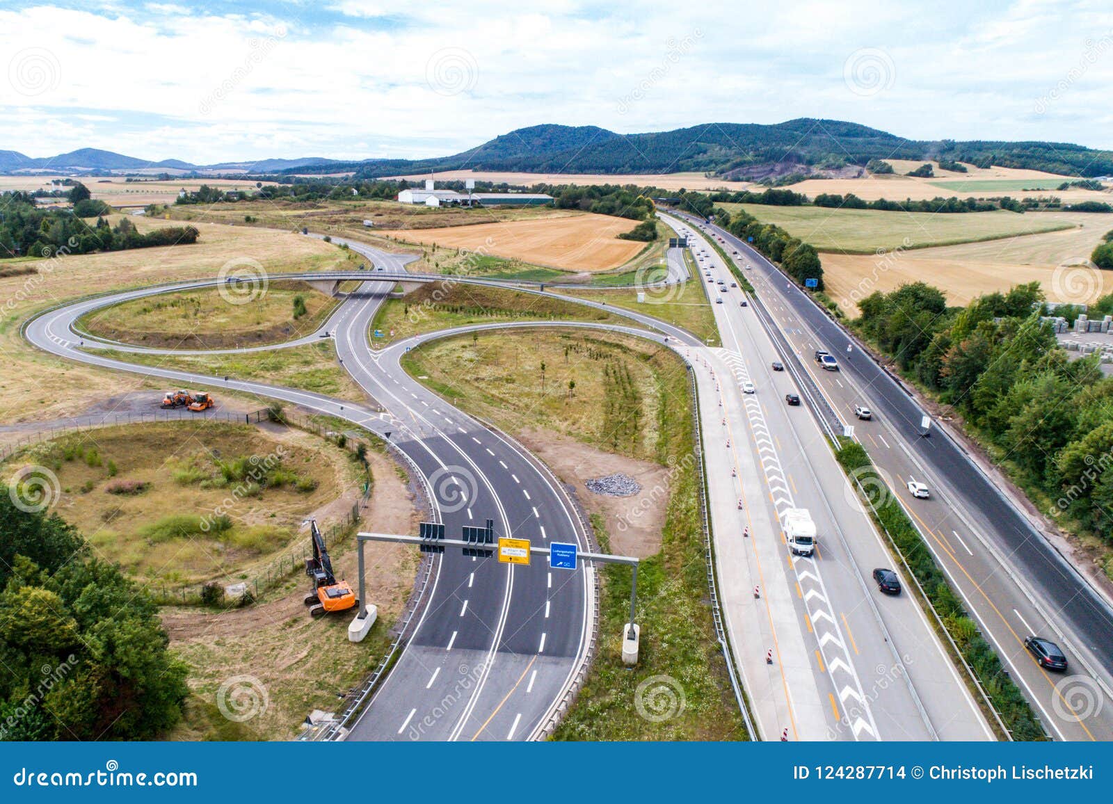 Aerial View of a Highway Intersection with a Clover-leaf Interchange ...