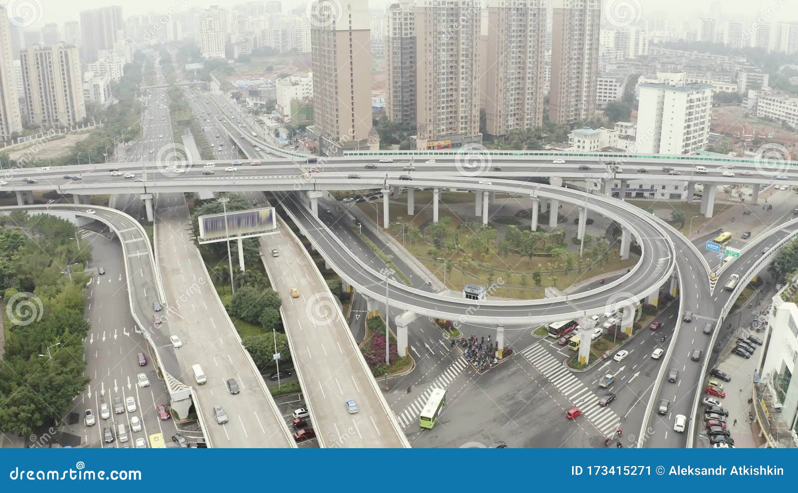 Highway interchange aerial stock video. Video of hainan - 173415271