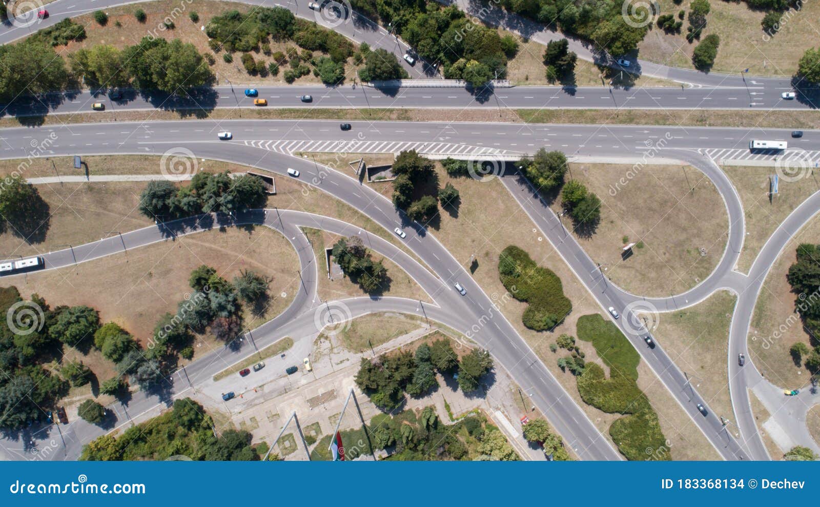 Aerial View of Highway Intersection. Road Junction. Top View Stock ...