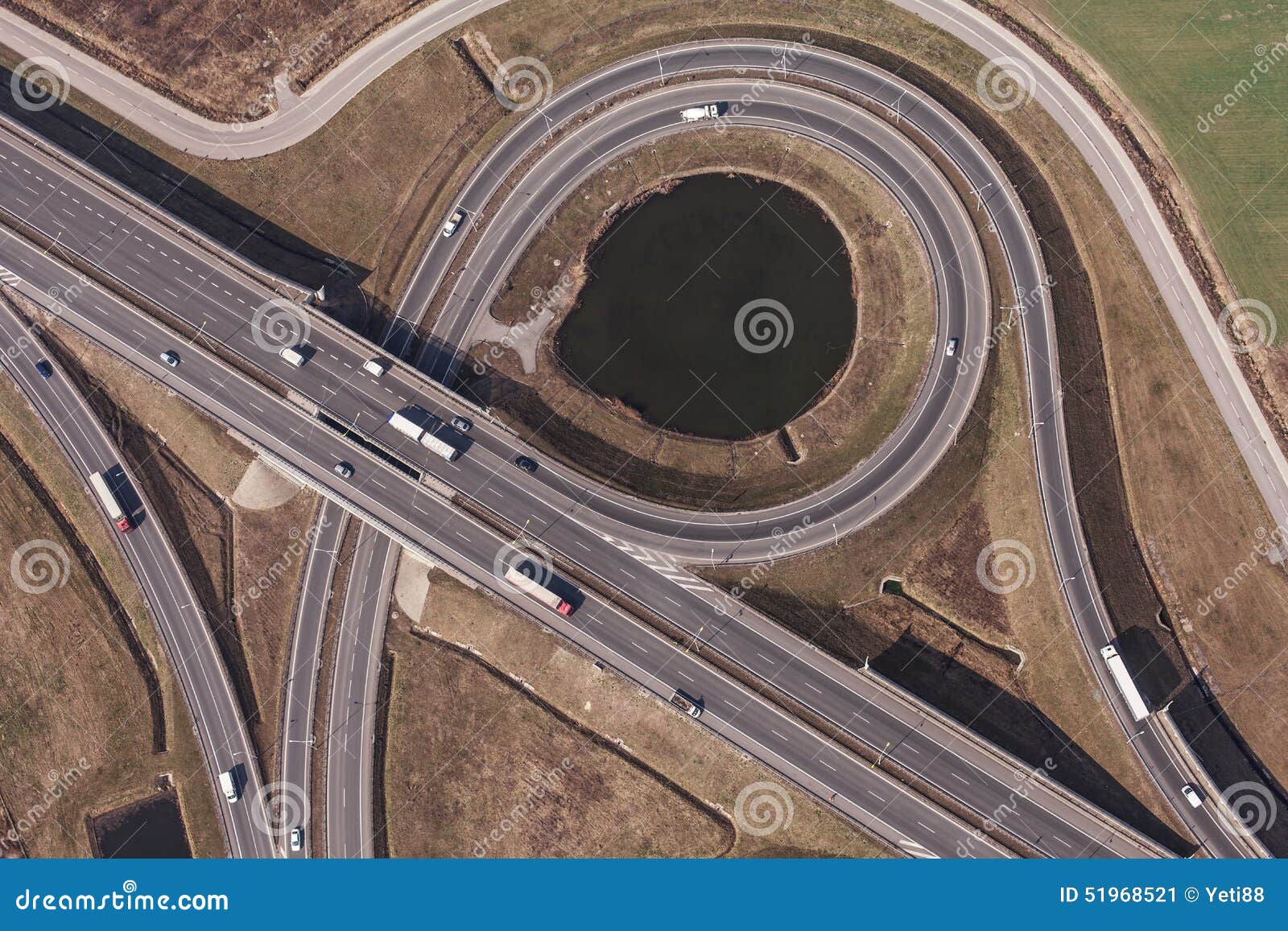Aerial View of Highway in Poland Stock Image - Image of aircraft, cars ...