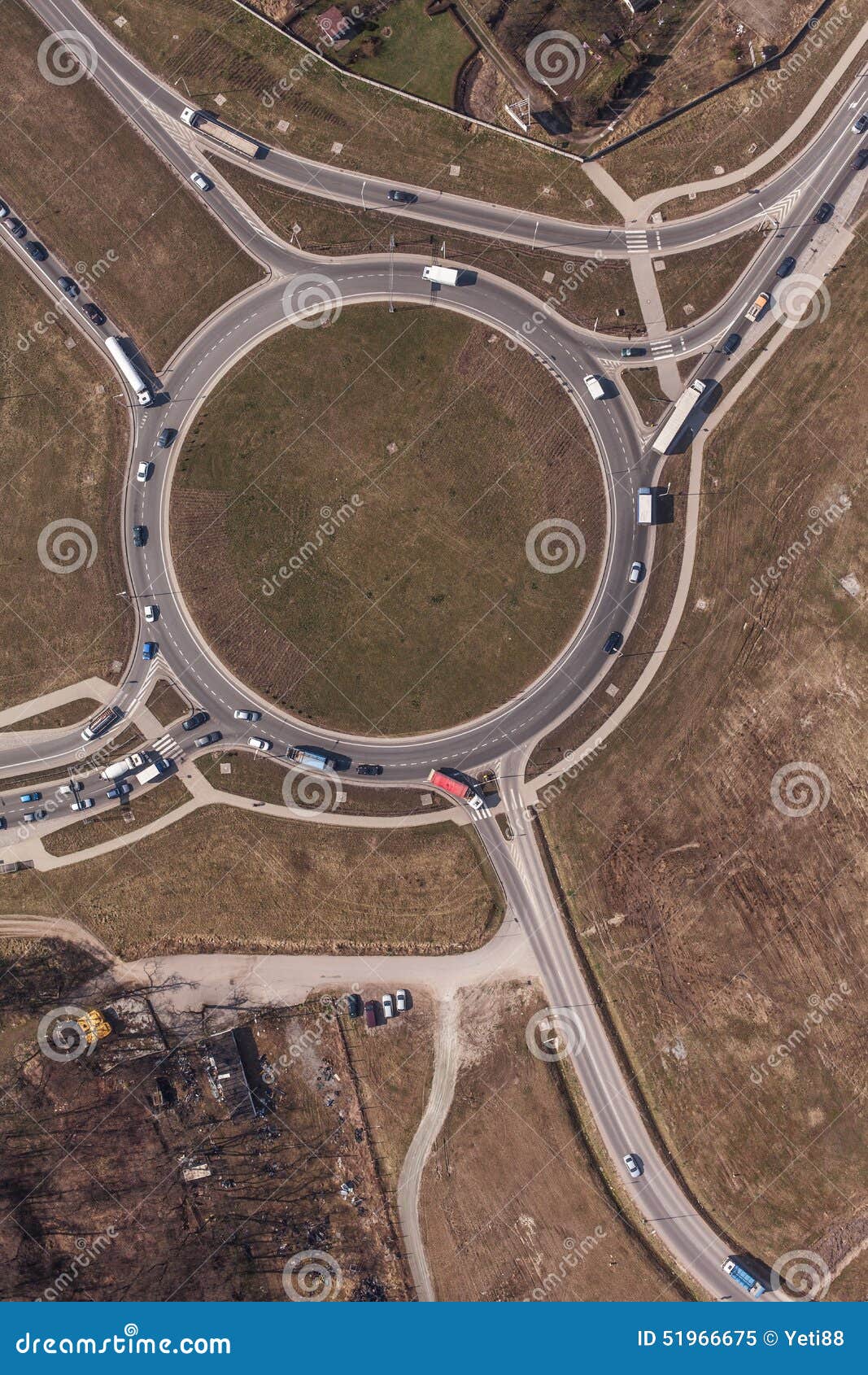 Aerial View of Highway Roundabout in Poland Stock Image - Image of ...