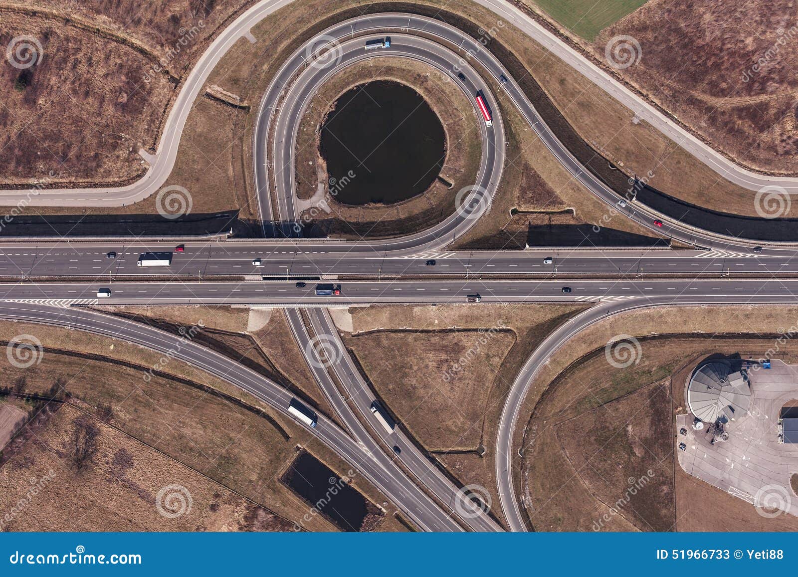 Highway Roundabout Road With Cars Stock Image | CartoonDealer.com ...