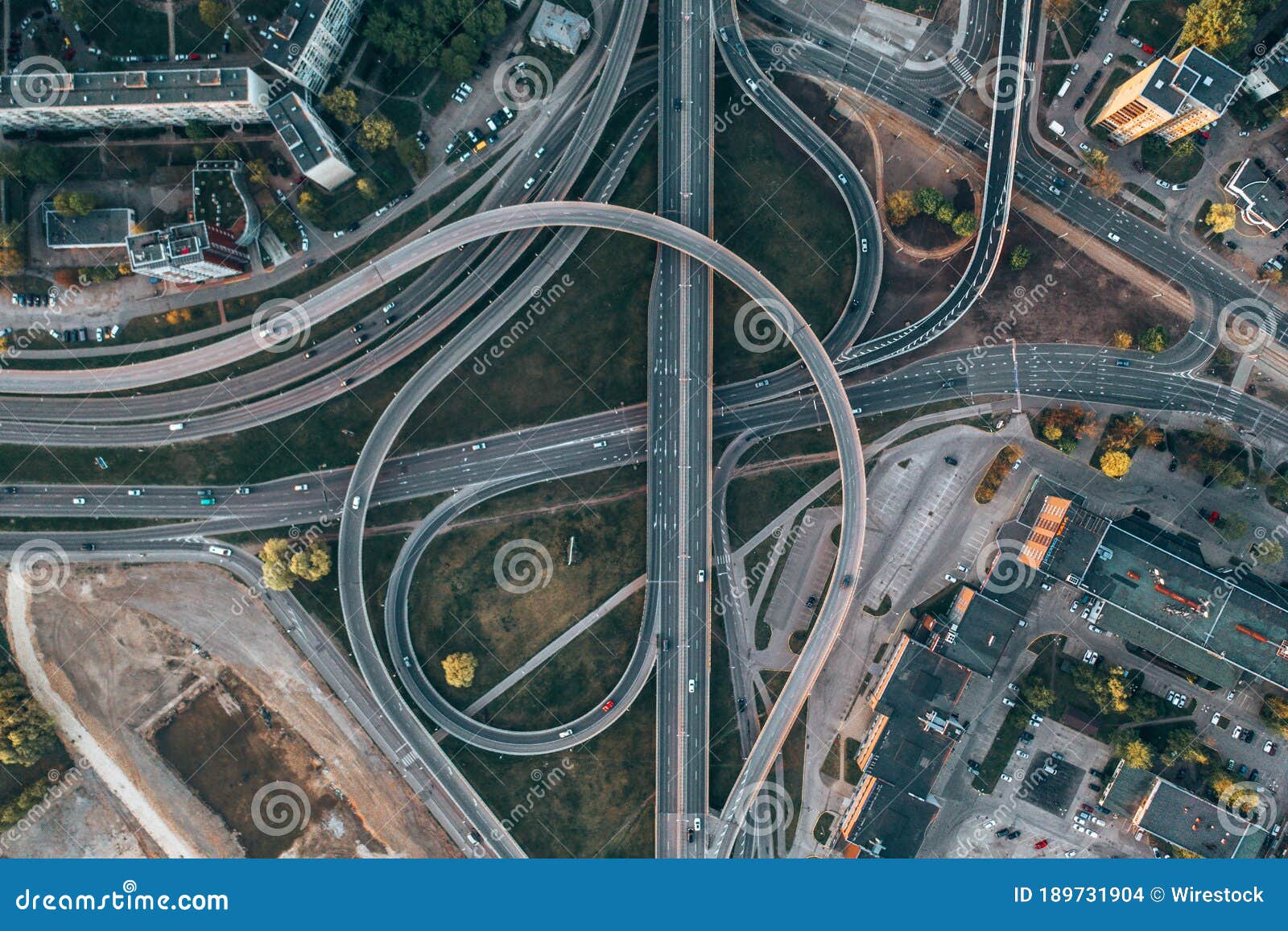 Aerial View of Highways with Overpass Intersections Stock Photo - Image ...