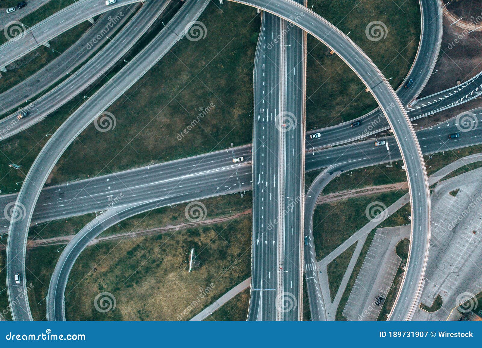 Aerial View of Highways with Overpass Intersections Stock Image - Image ...