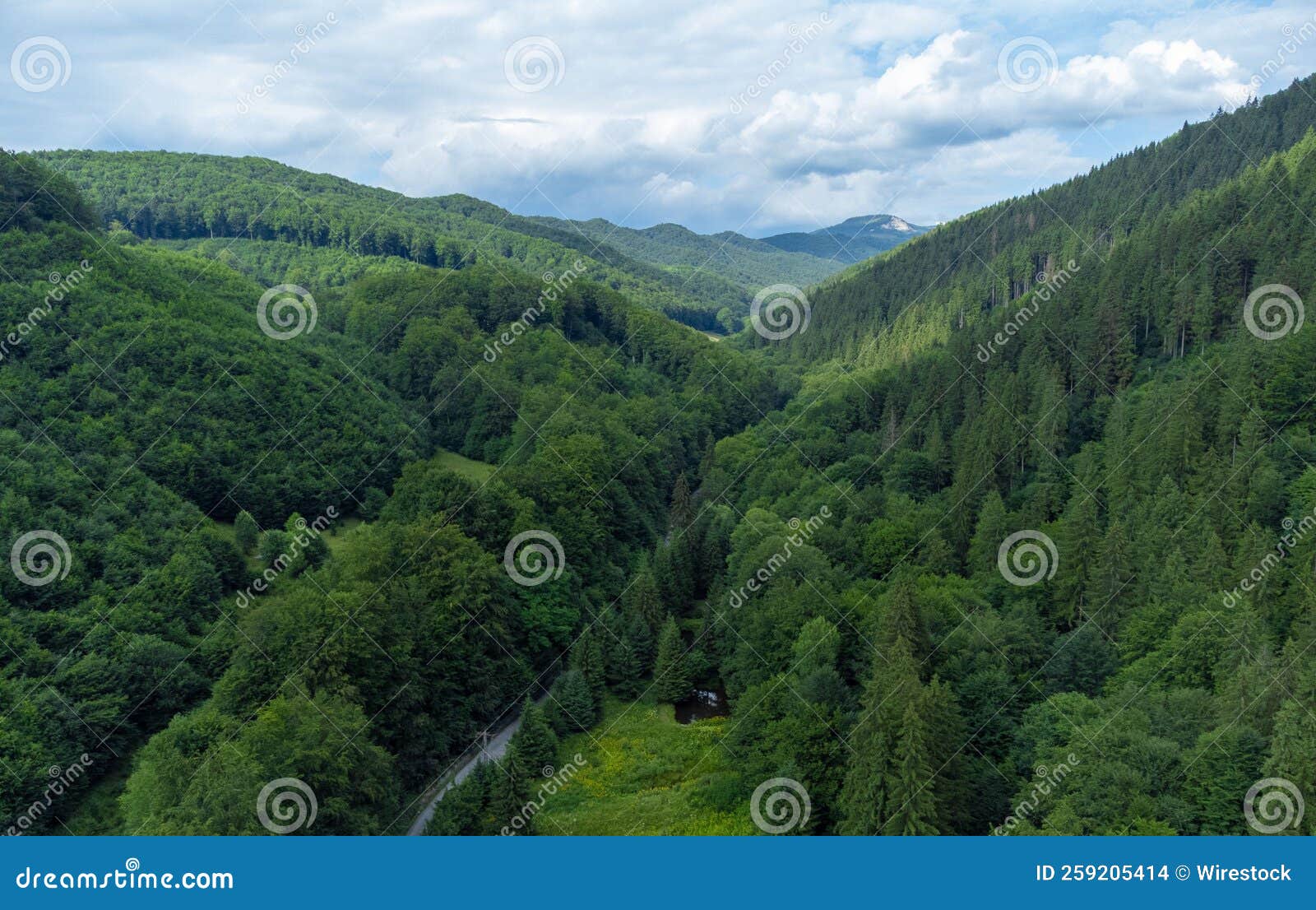 Aerial View of the Hills and Forests Stock Photo - Image of forests ...