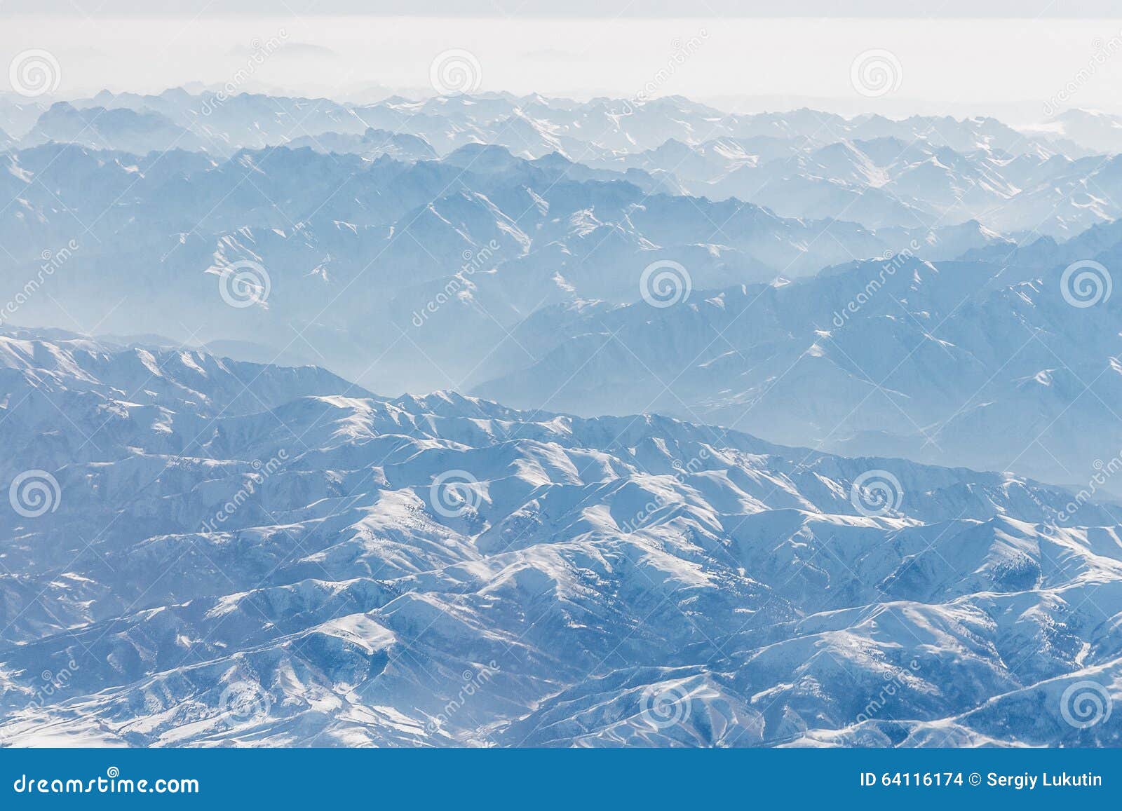 Aerial view of Himalayas stock photo. Image of asia, wonderful - 64116174