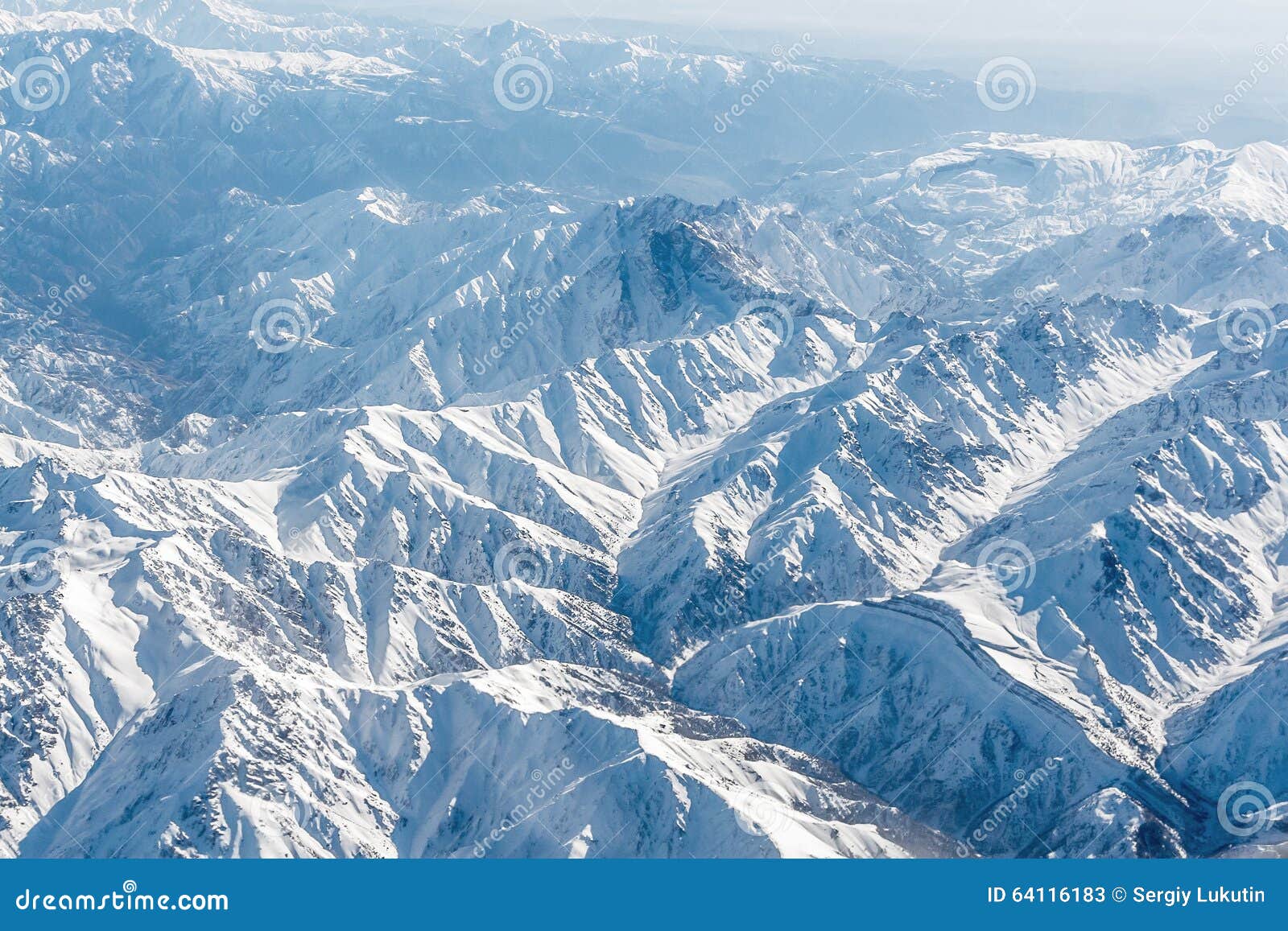 Aerial view of Himalayas stock image. Image of panorama - 64116183