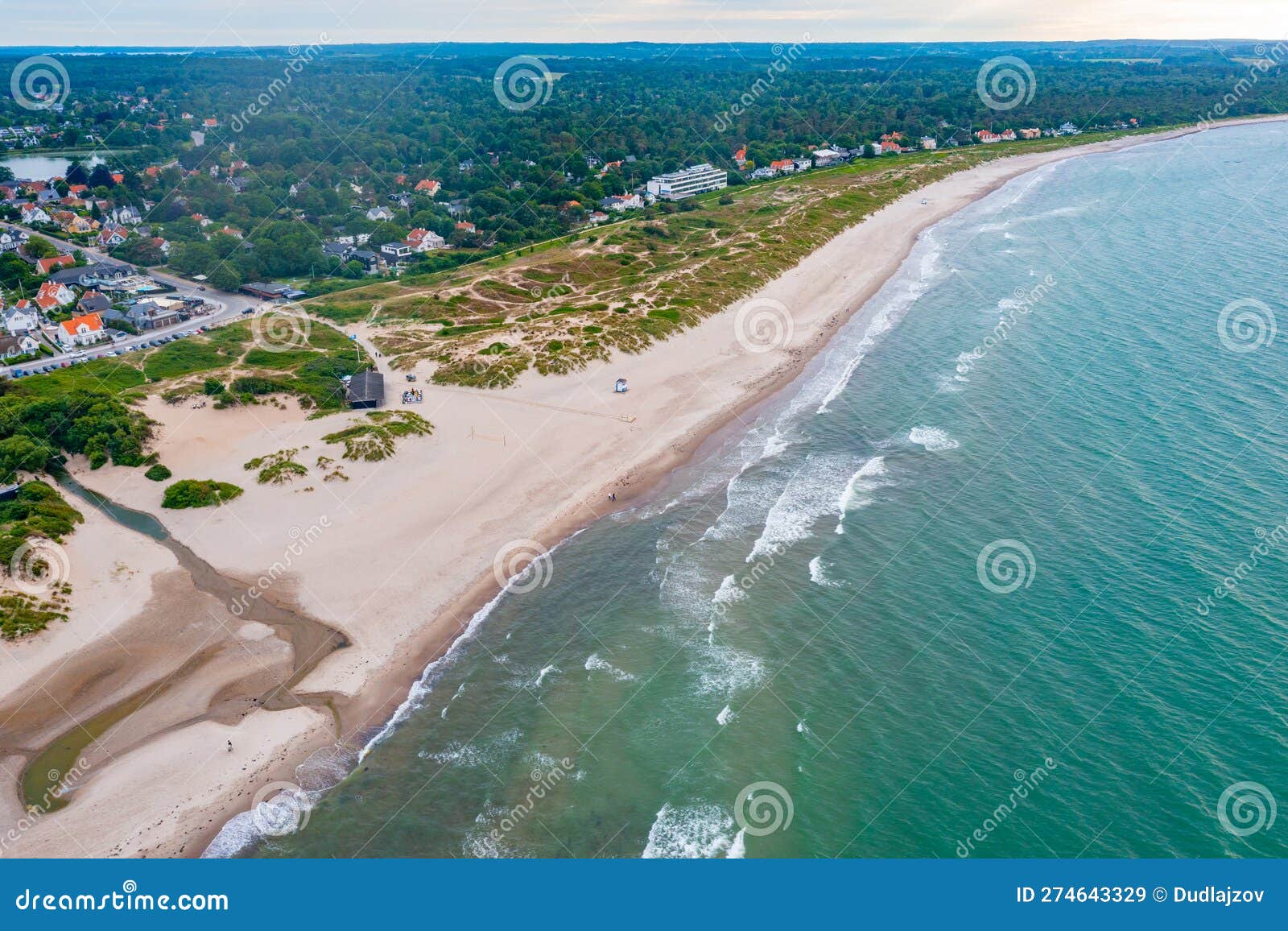 Aerial View of Hornbaek Beach in Denmark Stock Image - Image of ...