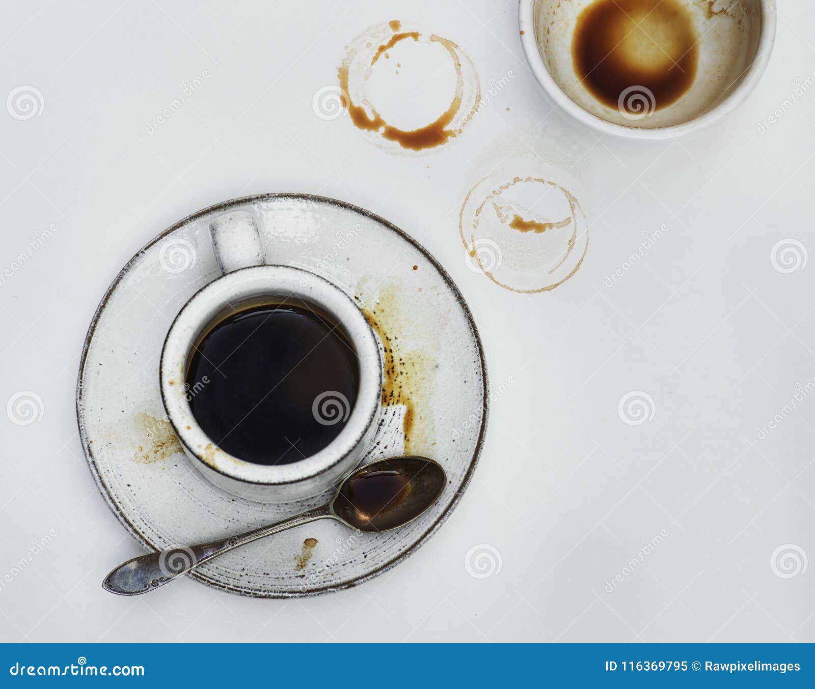 Aerial view of hot coffee stock image. Image of flatlay - 116369795