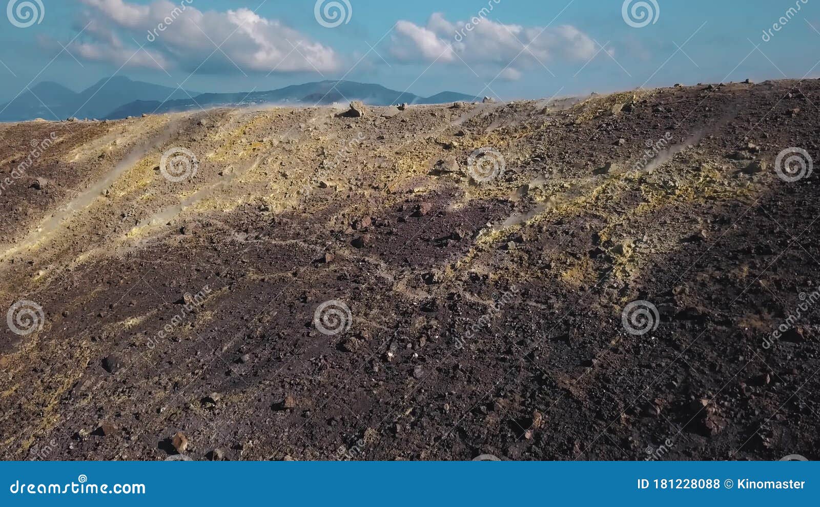 Aerial View on Volcanic Gas Exiting through Fumaroles. Steaming Volcano ... Aerial View on Volcanic Gas Exiting through Fumaroles. Steaming Volcano ...