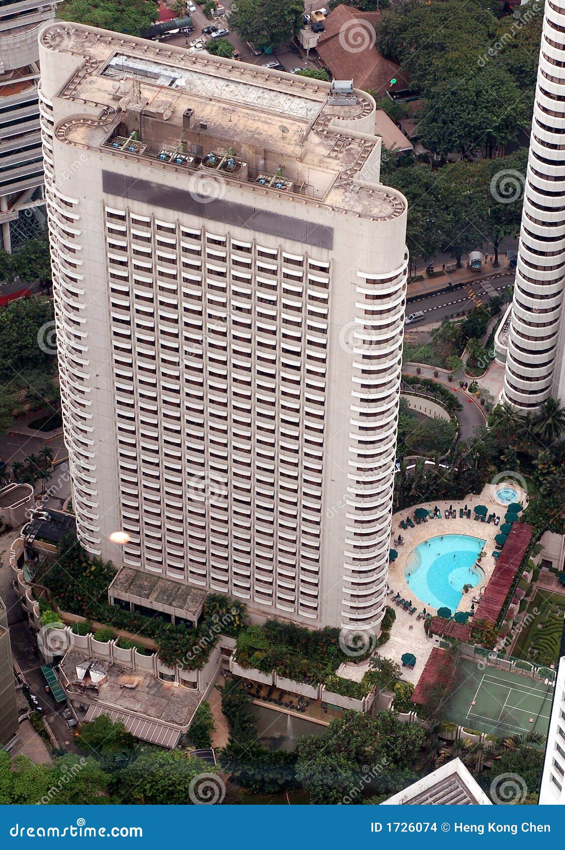 Aerial view of hotel stock photo. Image of city, evening - 1726074