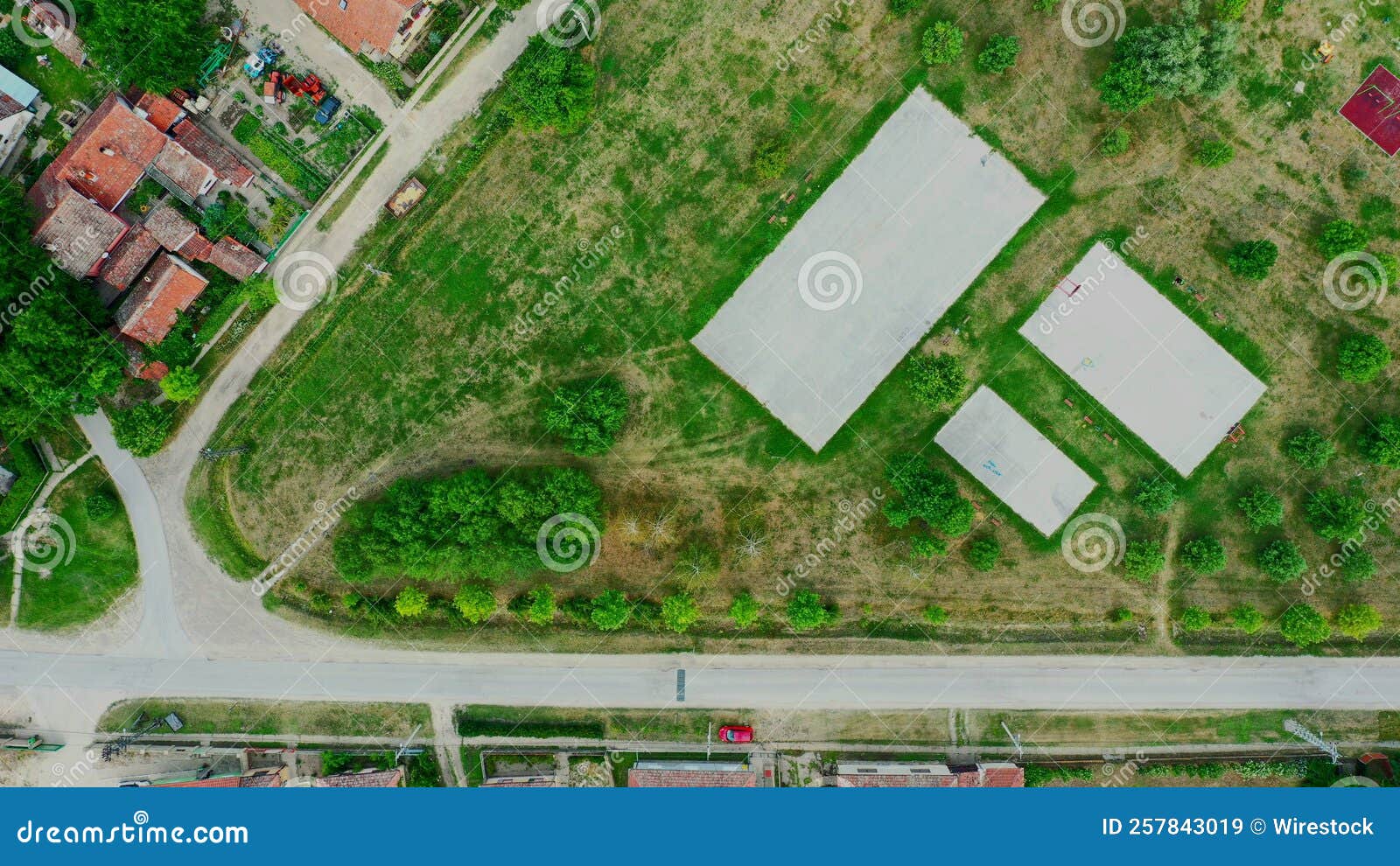 Aerial View of Houses in a Small Town Stock Image - Image of houses ...