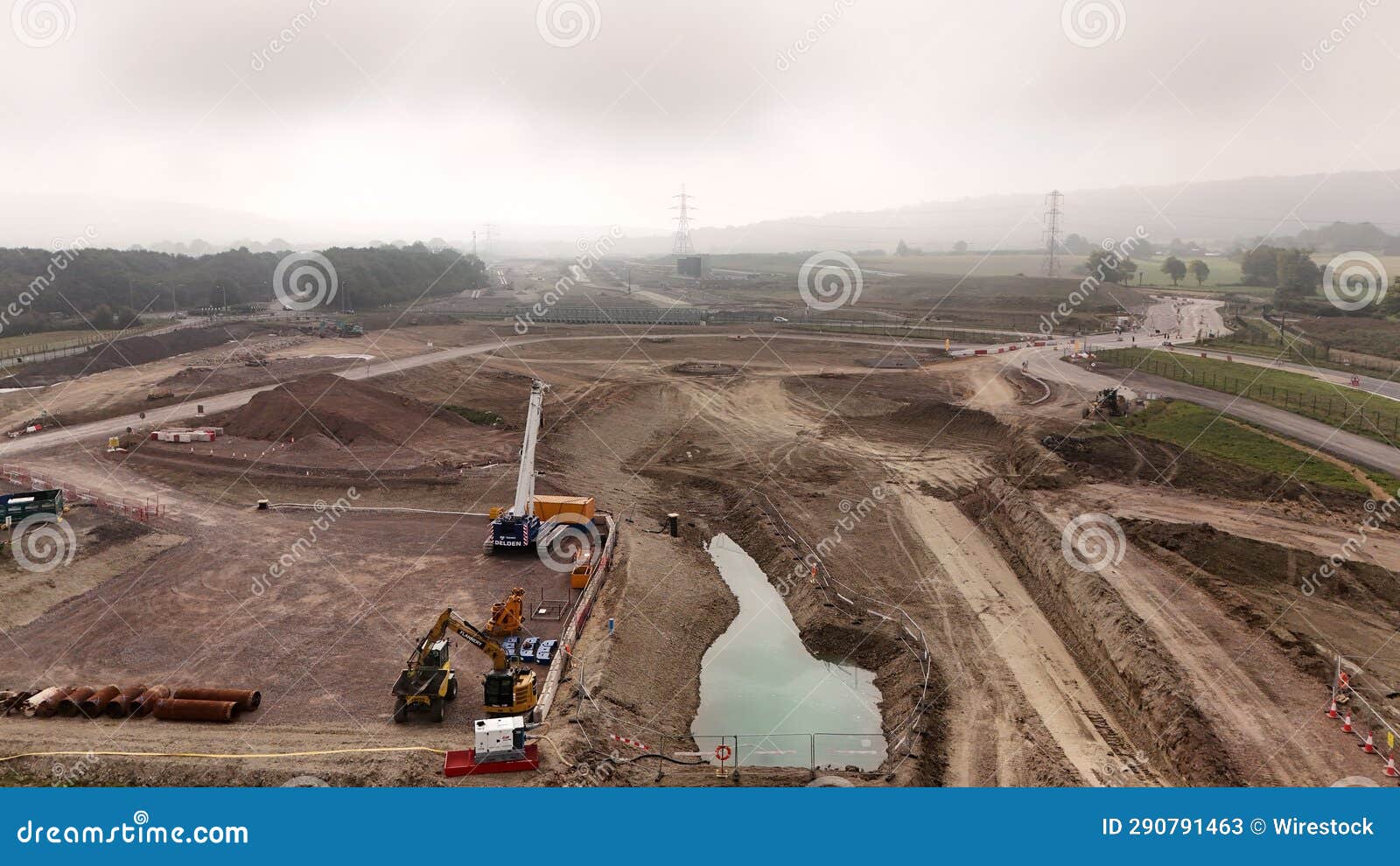 Aerial View of the HS2 Construction Progress in Wendover ...