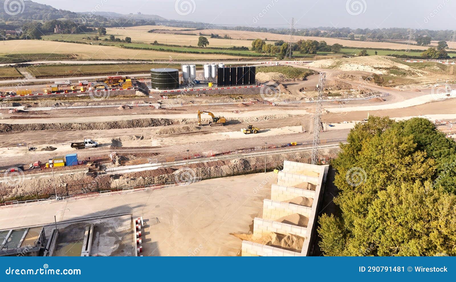 Aerial View of the HS2 Construction Progress in Wendover ...