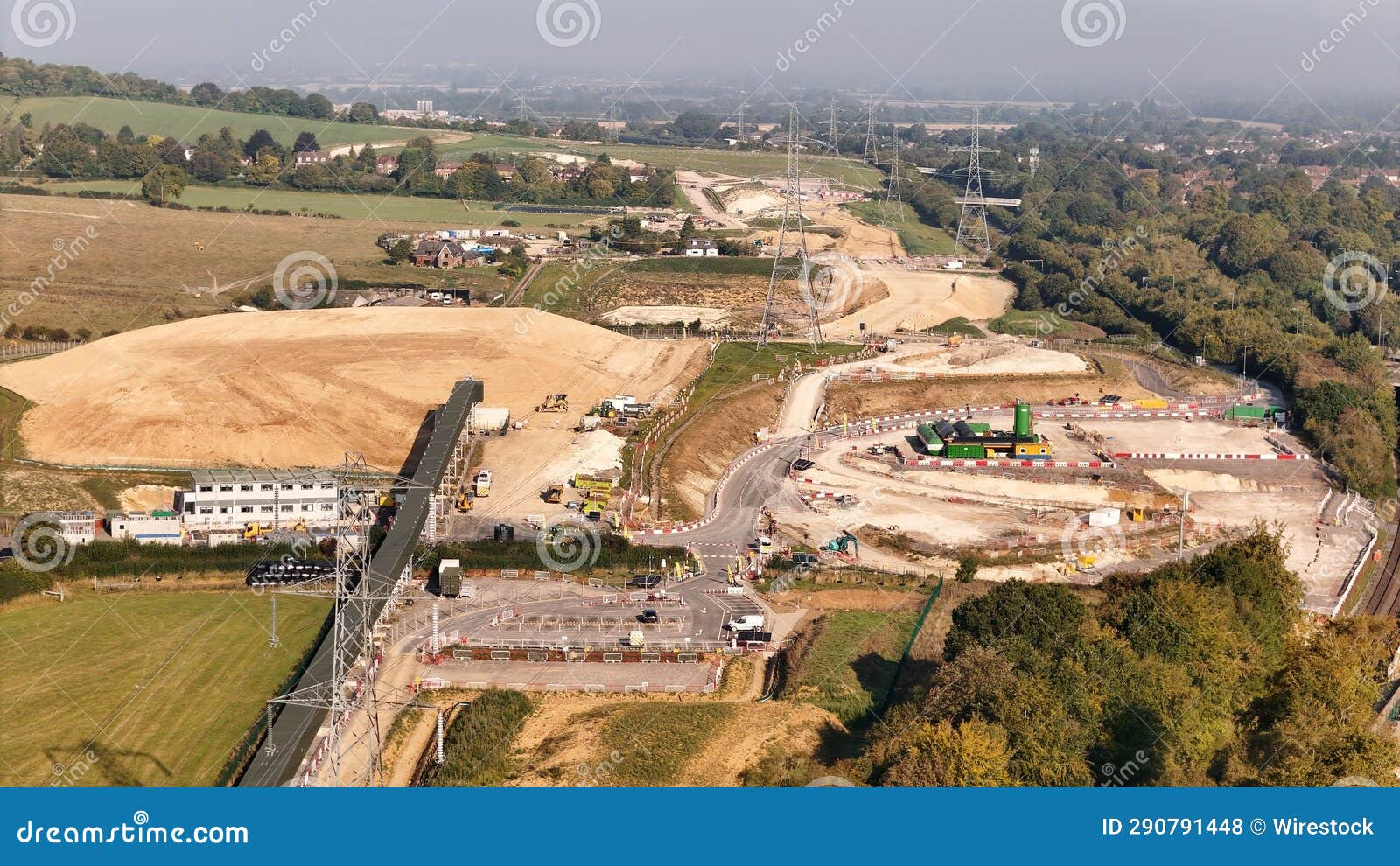 Aerial View of the HS2 Construction Progress in Wendover ...