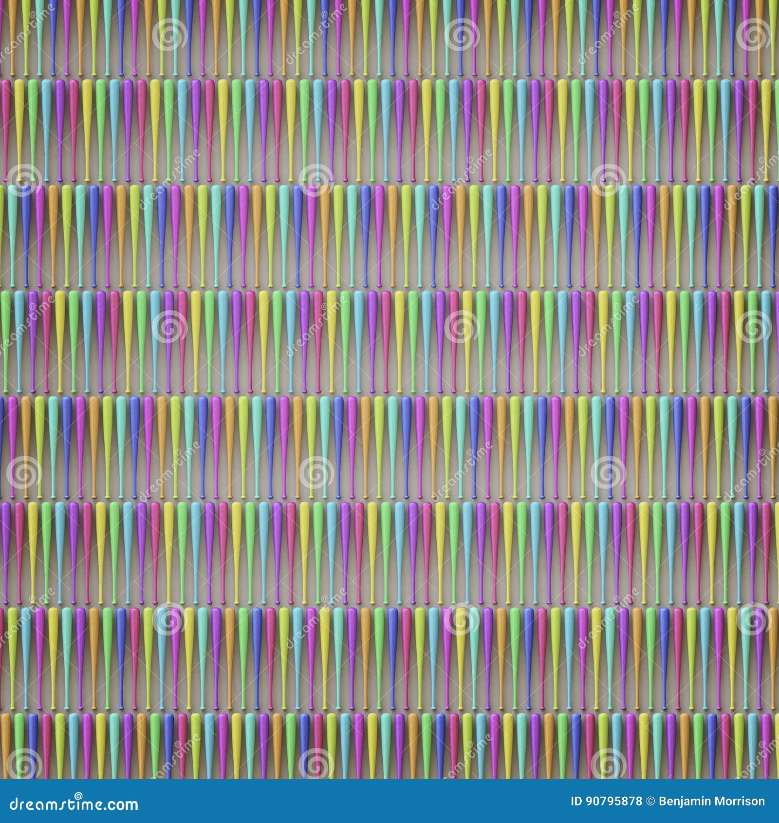 Aerial View of Huge Array of Vibrantly Colored Baseball Bats Stock ...