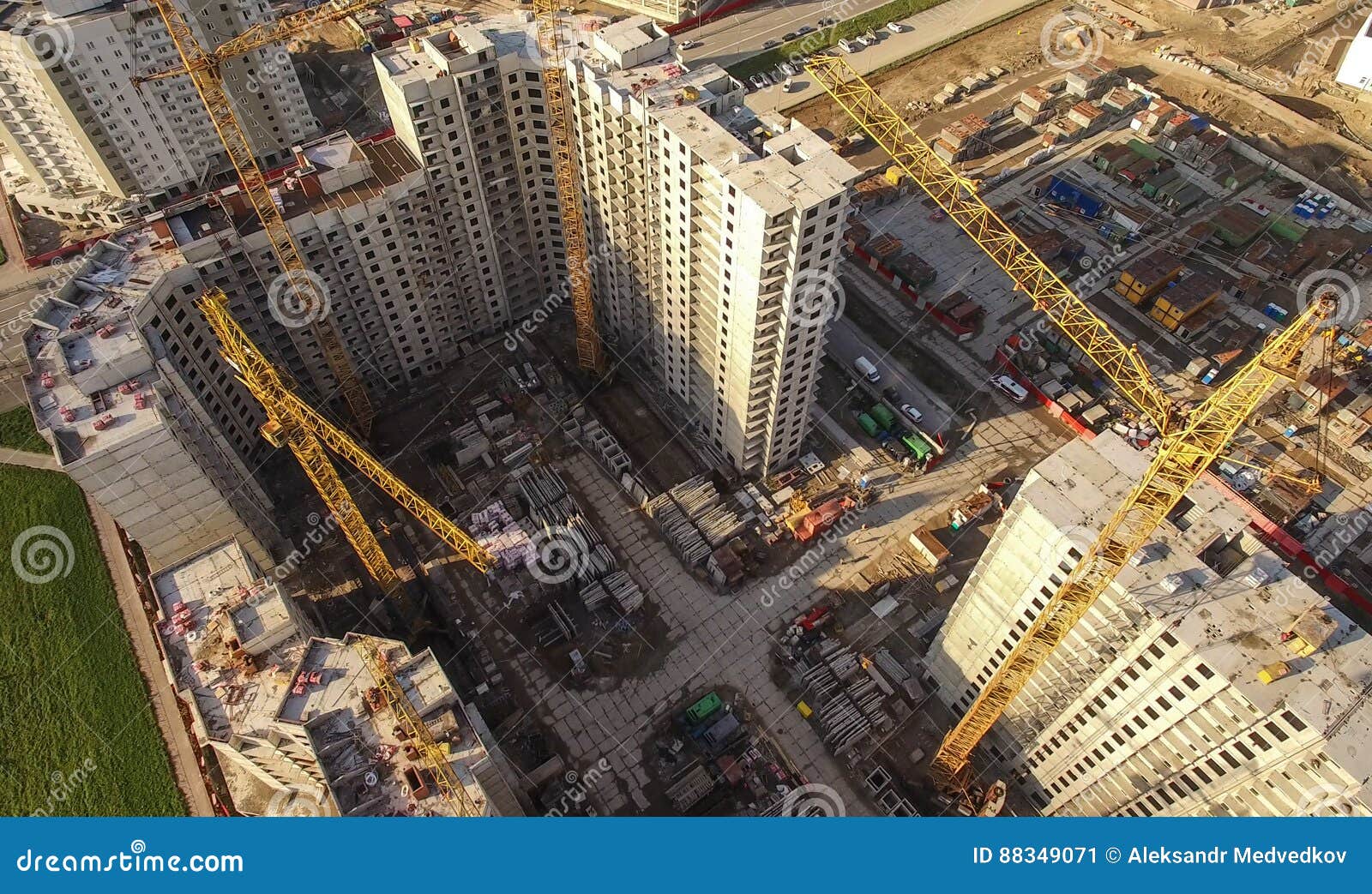 Aerial View of Huge Construction Site Stock Image - Image of technology ...