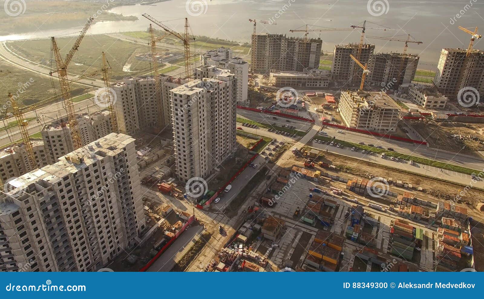 Aerial View of Huge Construction Site Stock Photo - Image of work ...