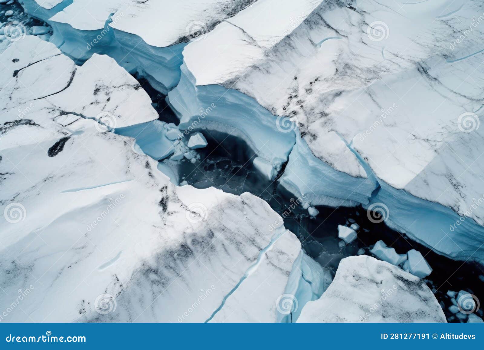 Aerial View Of Ice Sheet Fractures Royalty-Free Stock Photography ...
