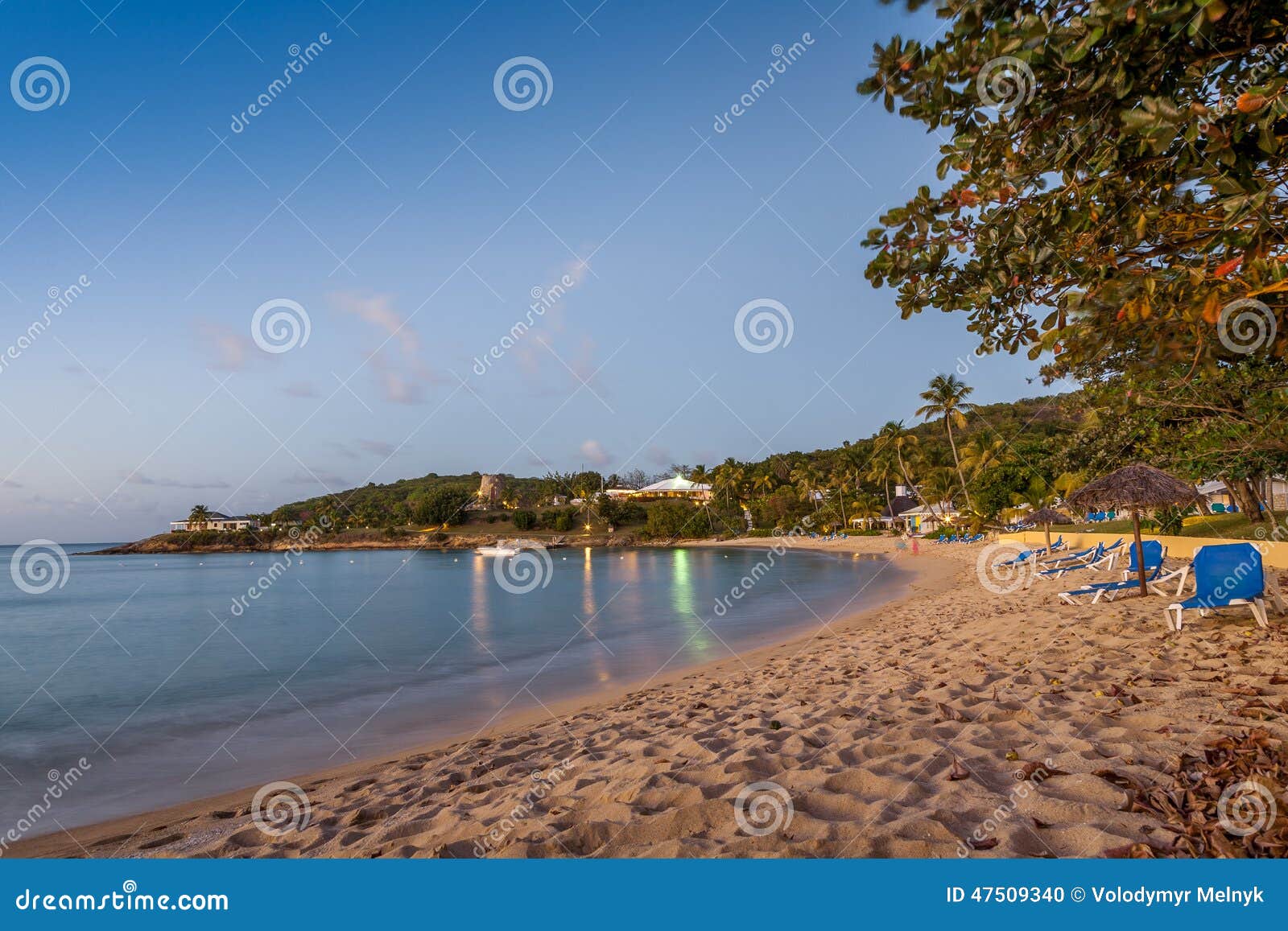 Aerial View of an Idyllic Beach Stock Photo - Image of coast, chairs ...