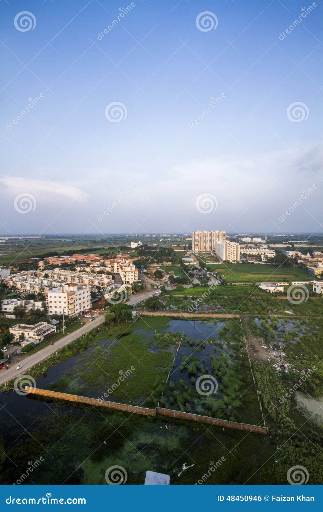 Aerial View of an Indian City Stock Photo - Image of evening, street ...