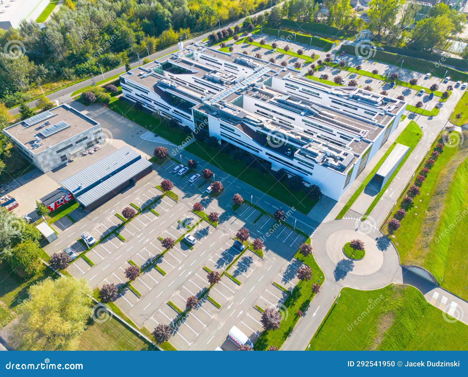 Aerial View of Industrial Commerce Office Buildings Stock Photo - Image ...