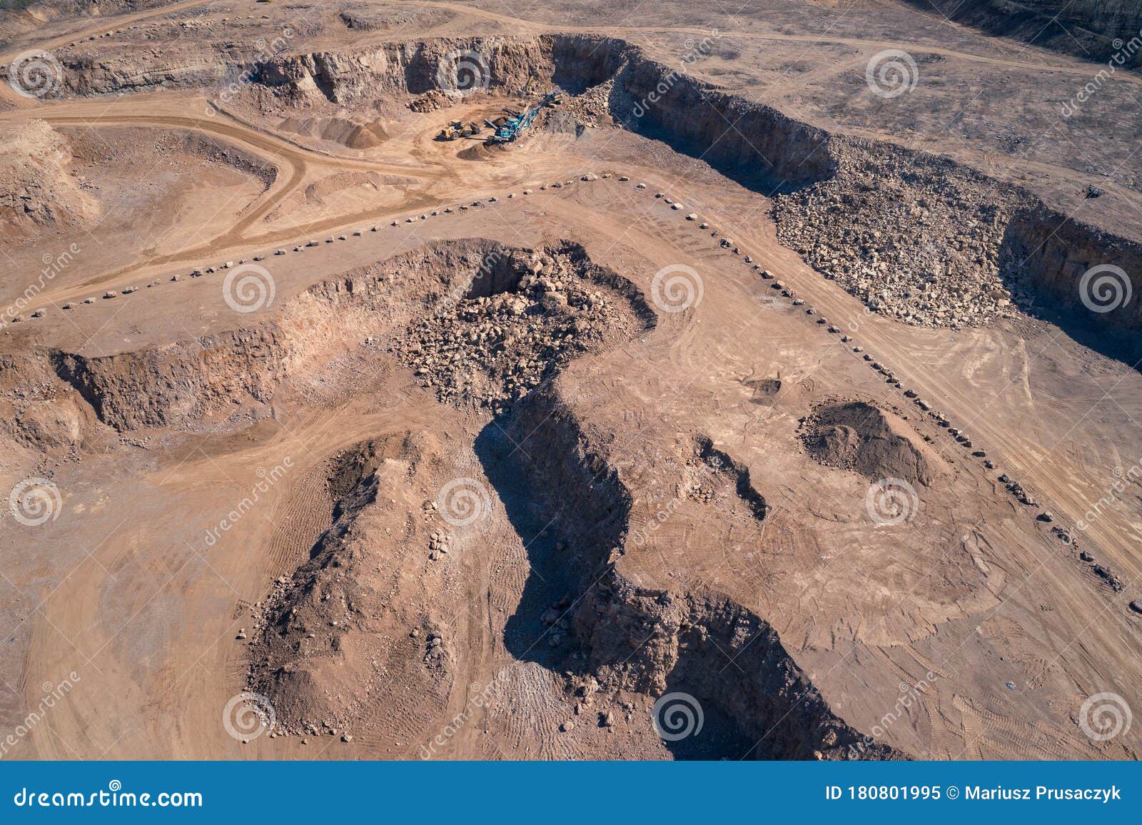 Aerial View of Industrial Mineral Open Pit Mine. Opencast Mining Stock ...