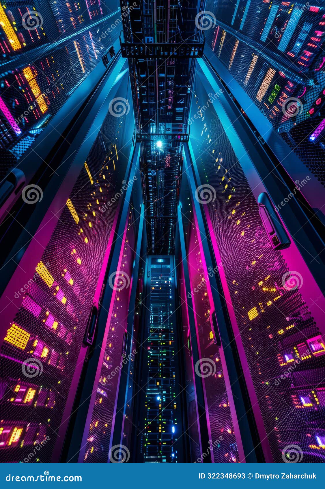 An Aerial View of Interconnected Computers in a Server Room ...