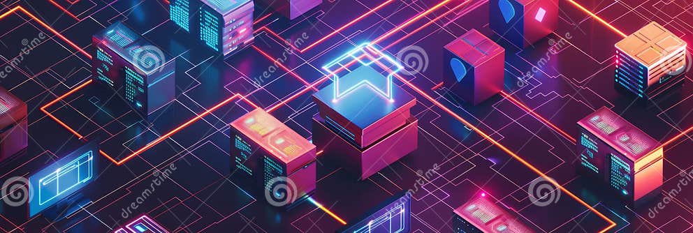 An Aerial View of Interconnected Computers in a Server Room ...