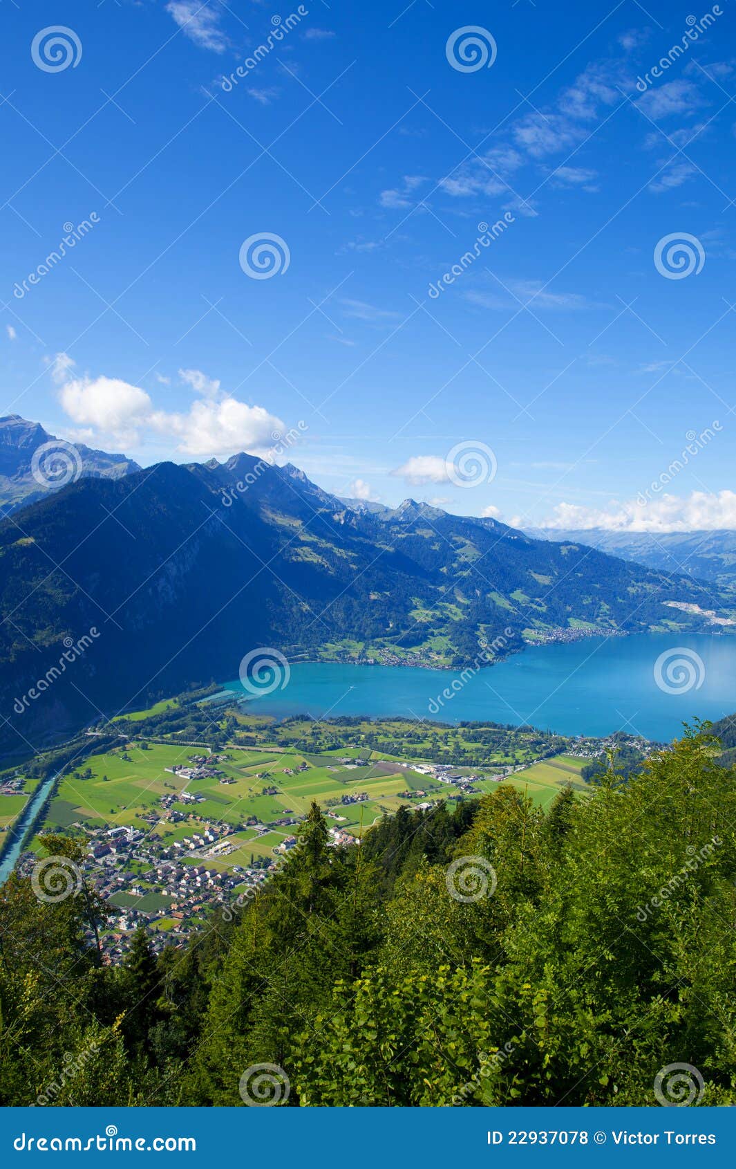 Aerial view of Interlaken stock photo. Image of ridge - 22937078