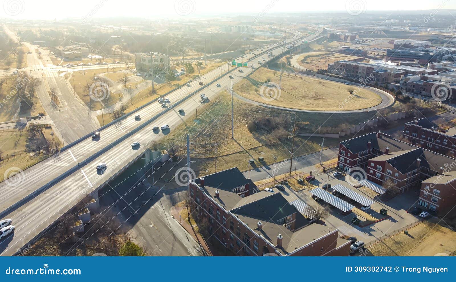 Aerial View Interstate 235 Highway Loop Function As a Bypass for ...