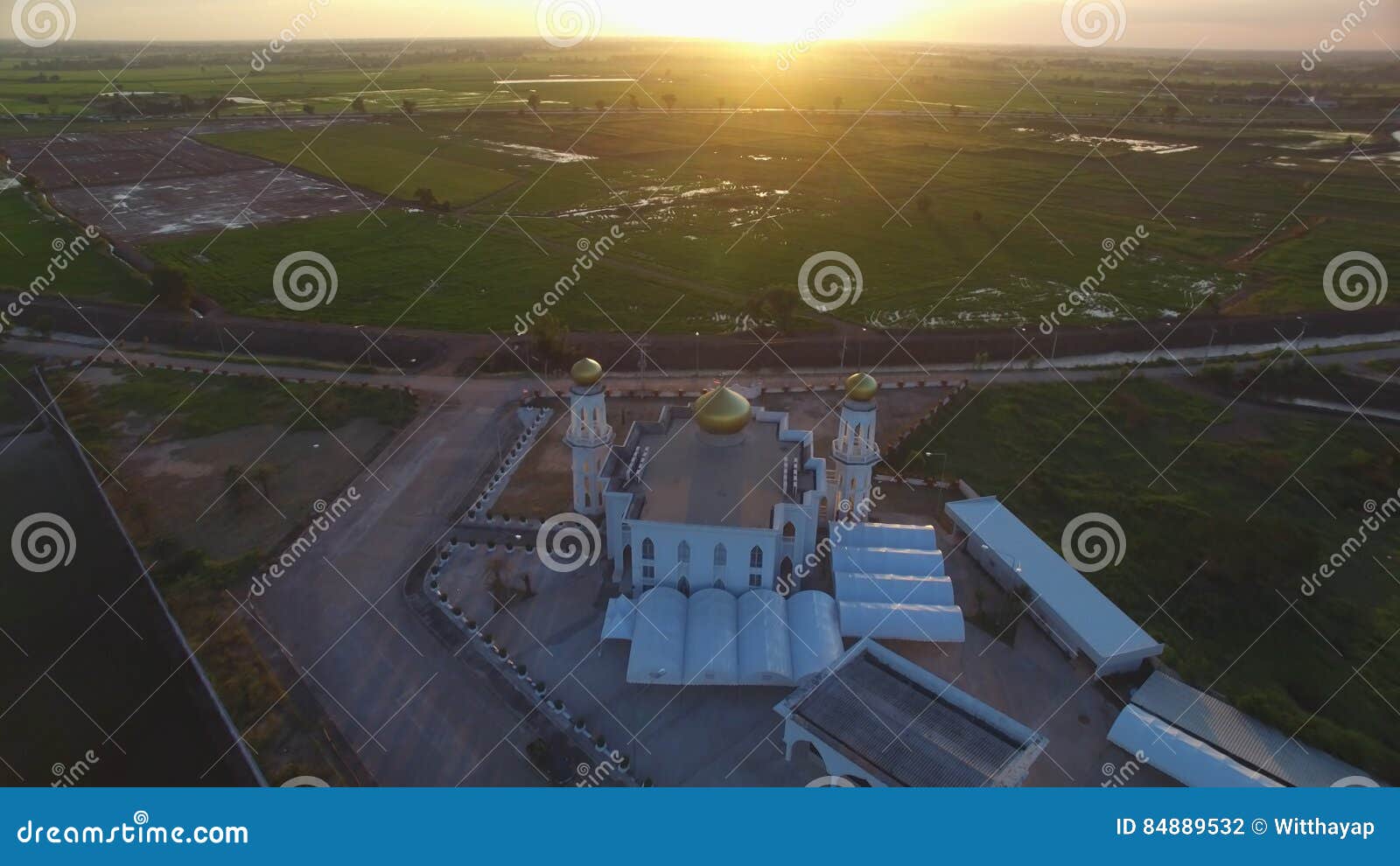 Aerial View of Islamic Mosque Stock Photo - Image of green, monument ...