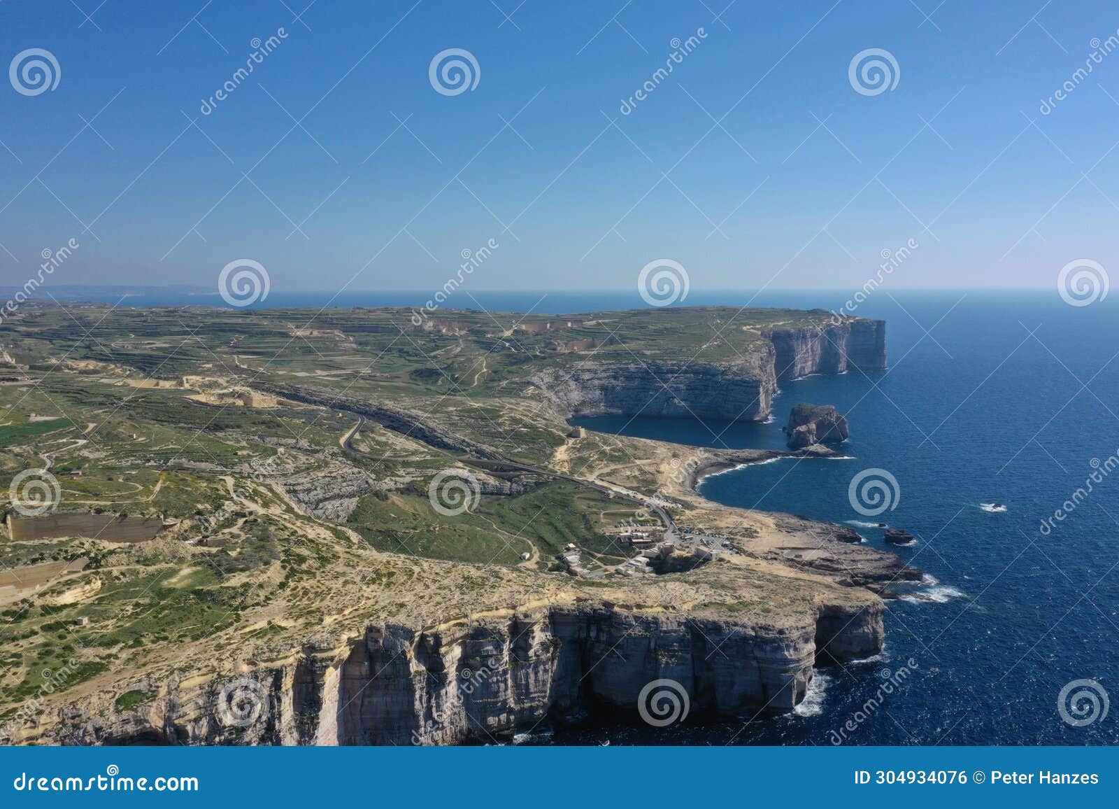 Aerial View of the Island Gozo in Malta Stock Photo - Image of ...